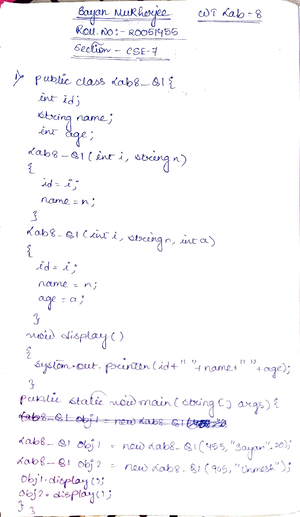 W Tlab Assignemnt 6 Codes Of Lab 6 Assignment Lab 6 Experiments List Ujjwal Raj 2005065 1