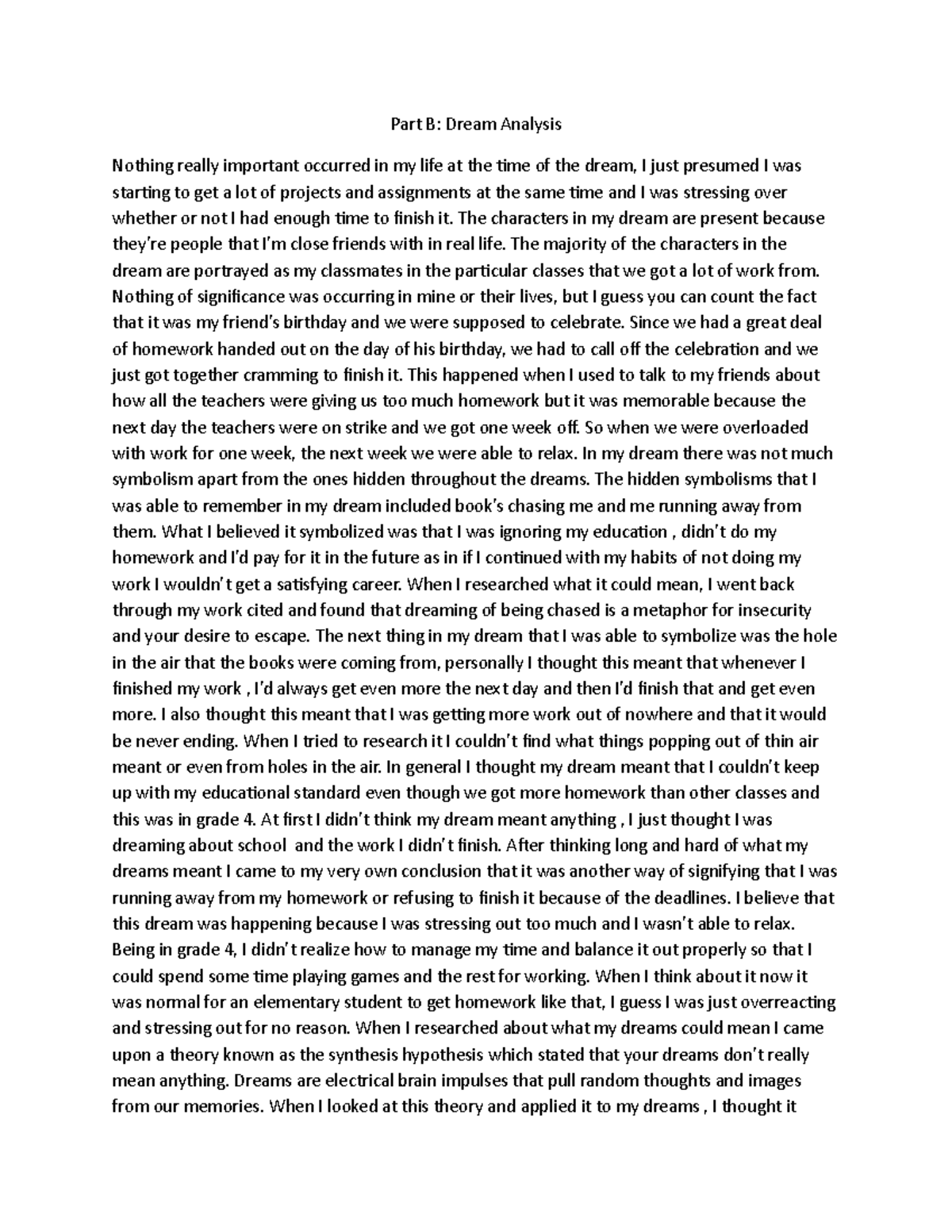 Dream Analysis Part 2 Lecture #12 - Part B: Dream Analysis Nothing ...