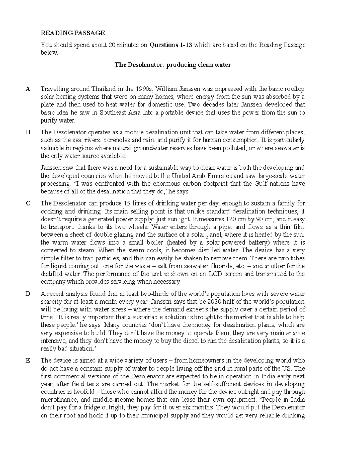 Reading Passage. phto - READING PASSAGE You should spend about 20 ...