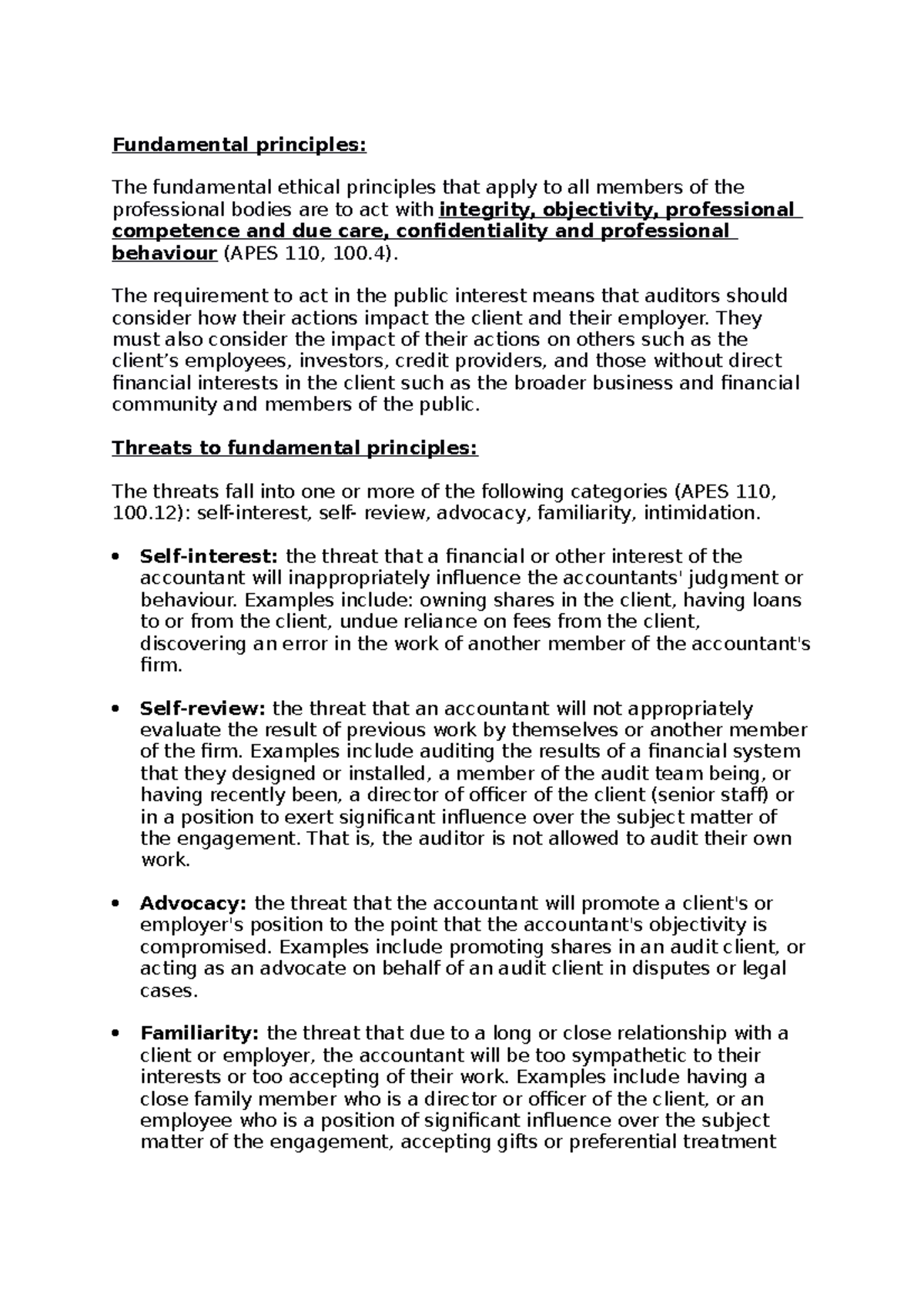 MST Summary 1-4 - Fundamental principles: The fundamental ethical ...