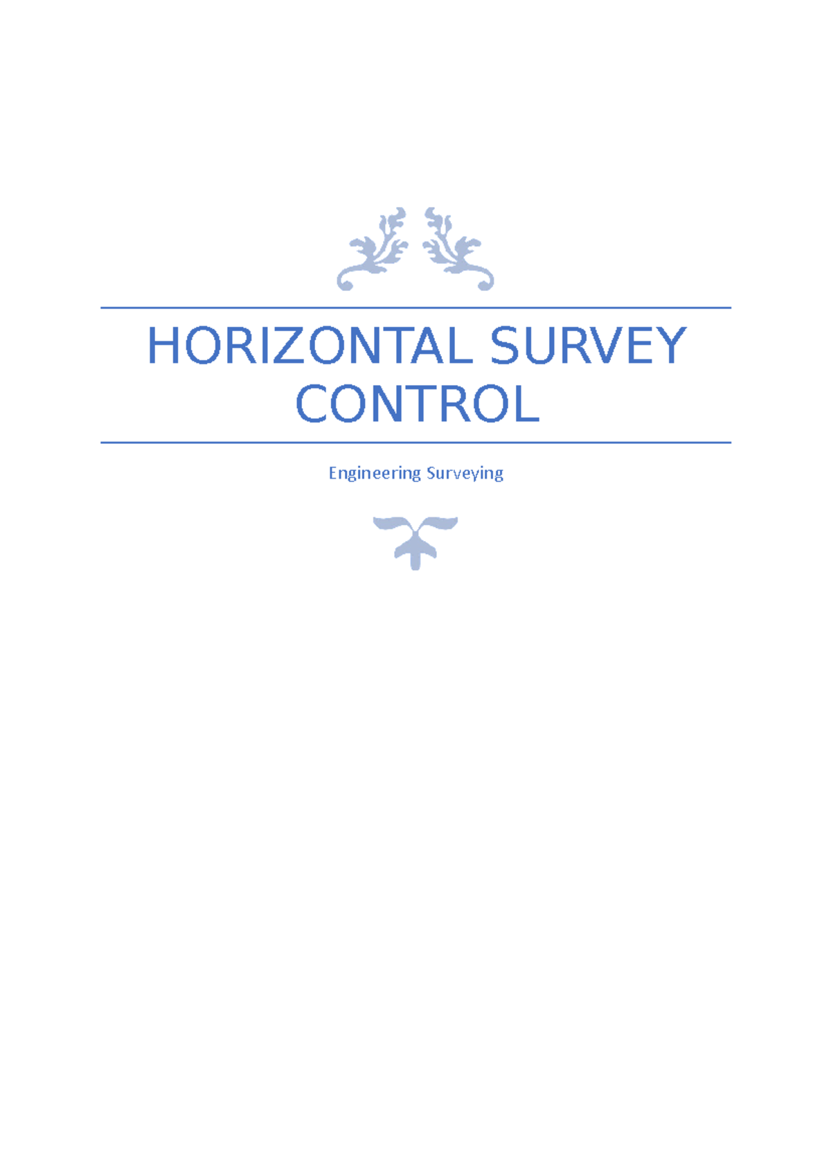 Tut 5 aa - Tutorial work - HORIZONTAL SURVEY CONTROL Engineering ...