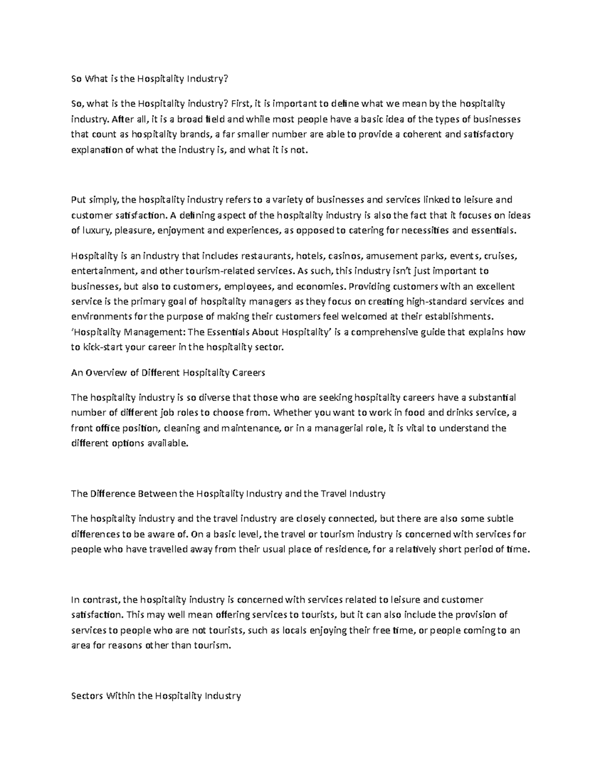 Hospitality-WPS Office - So What is the Hospitality Industry? So, what ...