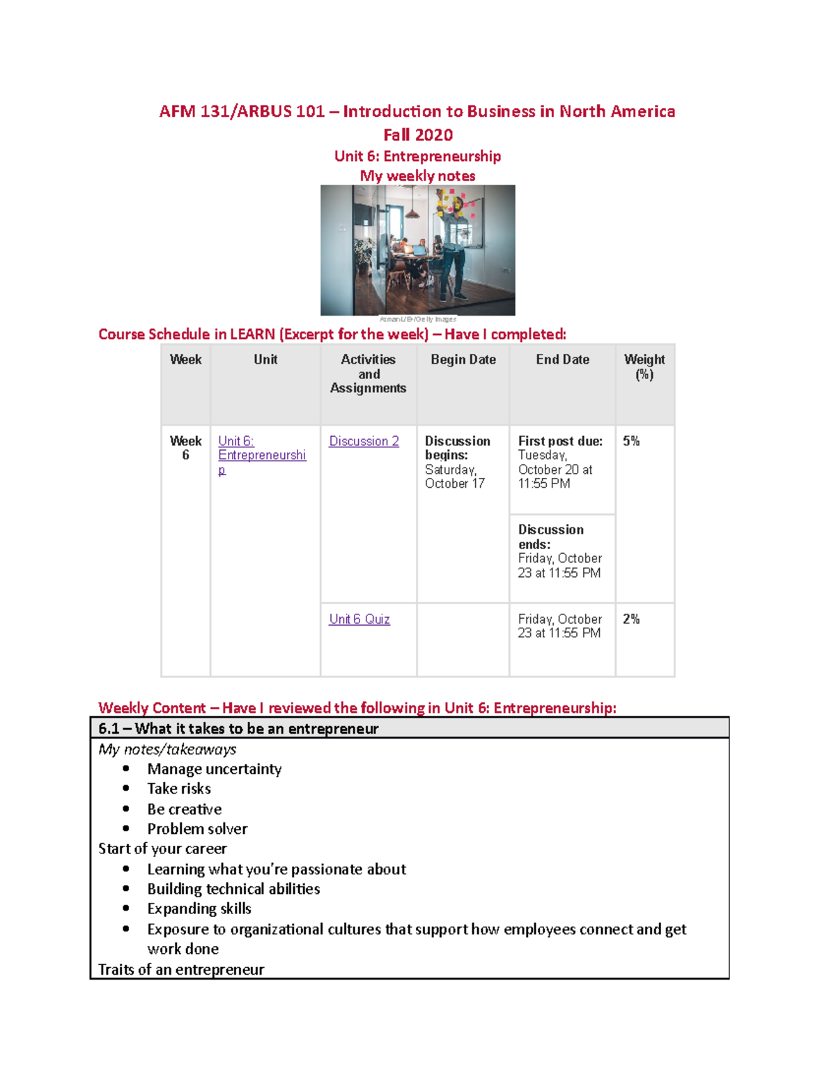 ARBUS 101 - Module 6 - AFM 131/ARBUS 101 – Introducion to Business in ...