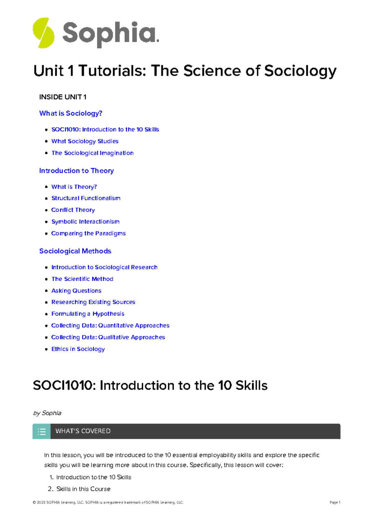 Unit 1 tutorials the science of sociology - Unit 1 Tutorials: The ...