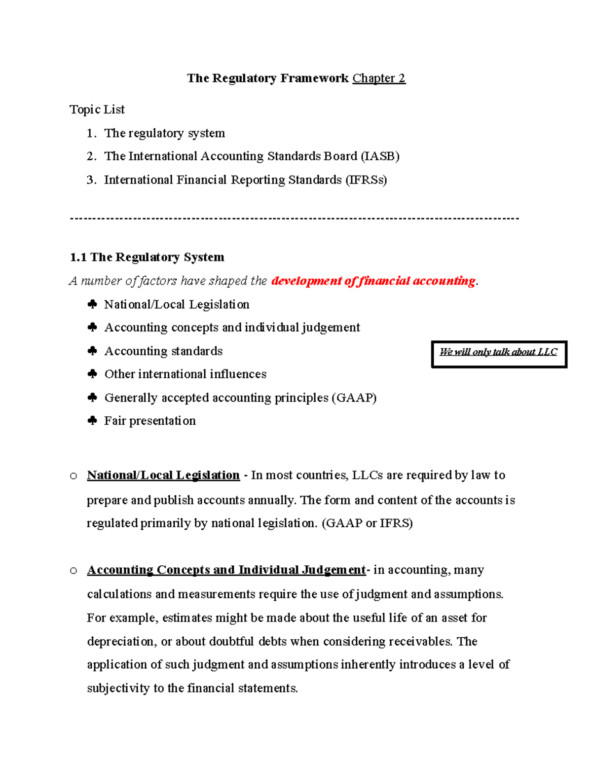 ACCA FA Chapter 2 copy - asd adada. dasd a - The Regulatory Framework ...