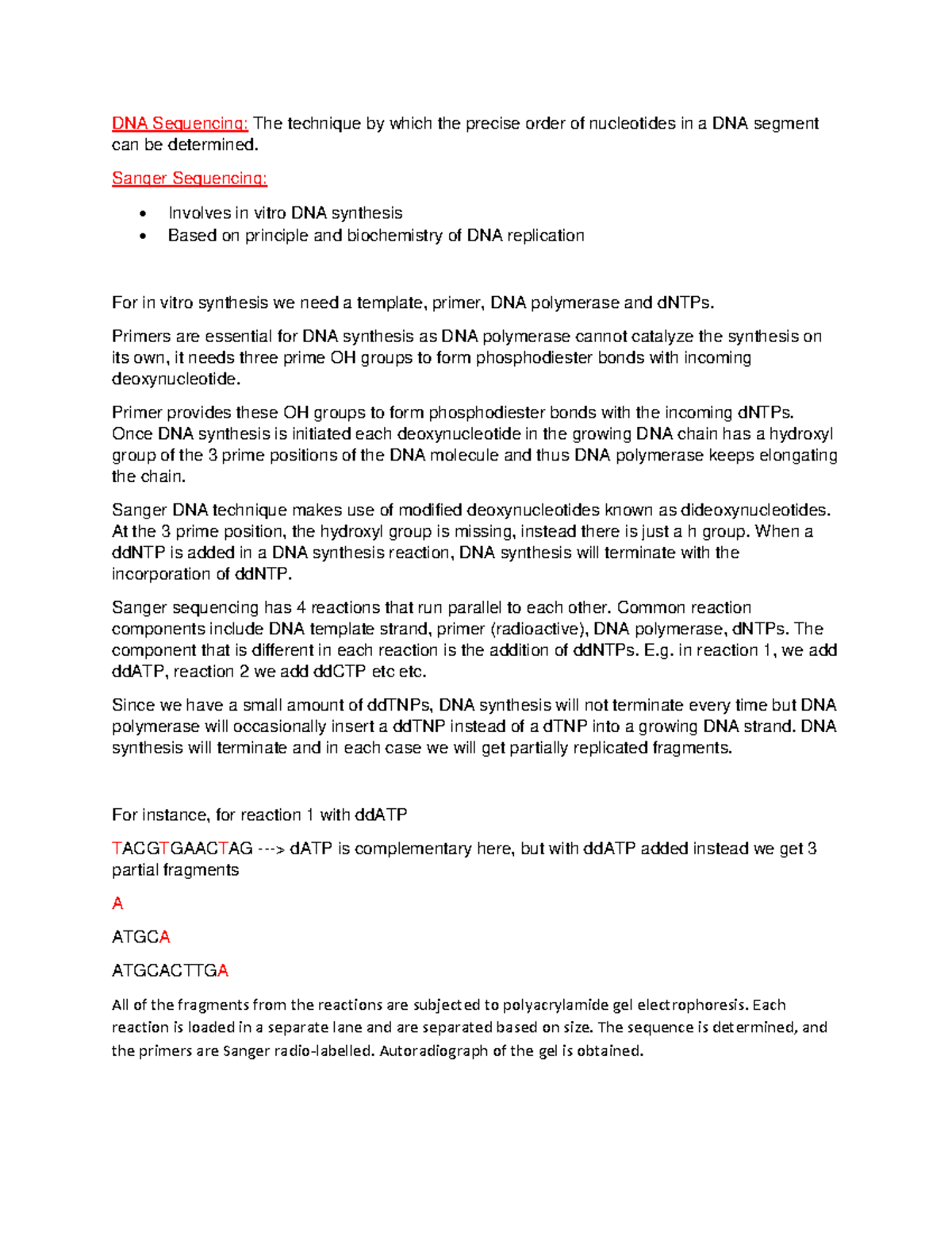 Sanger Sequencing - DNA Sequencing: The technique by which the precise ...