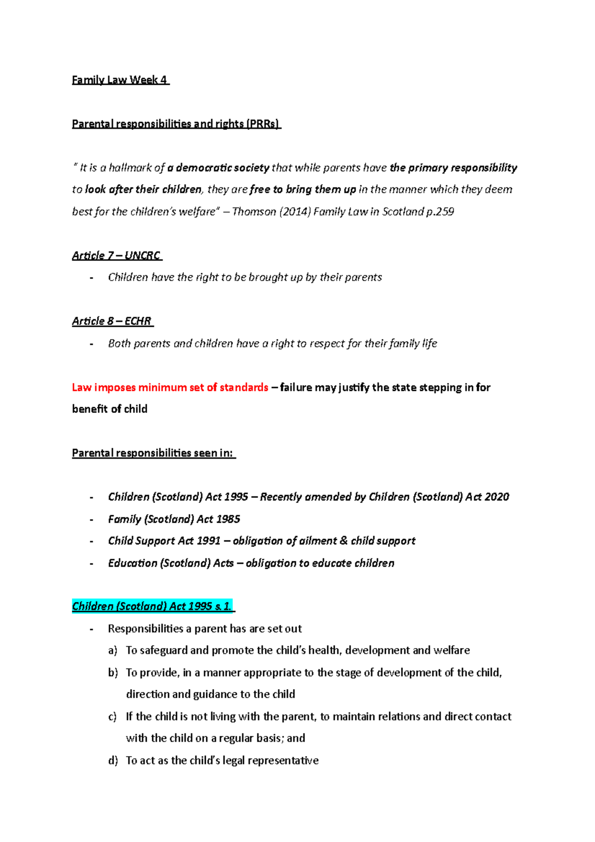 Parental Rights and Responsibilities - Family Law Week 4 Parental ...