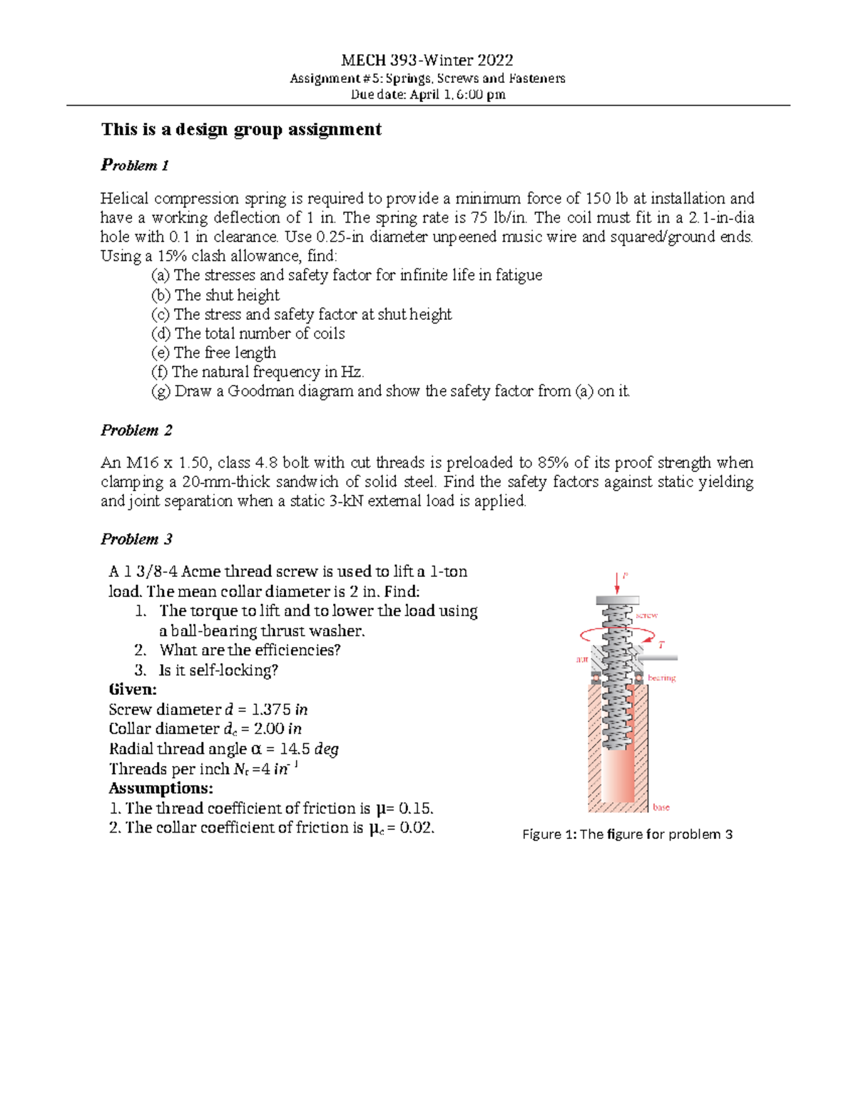 MECH393 W2022 Assignment 5 - Mech 393 - McGill - Studocu