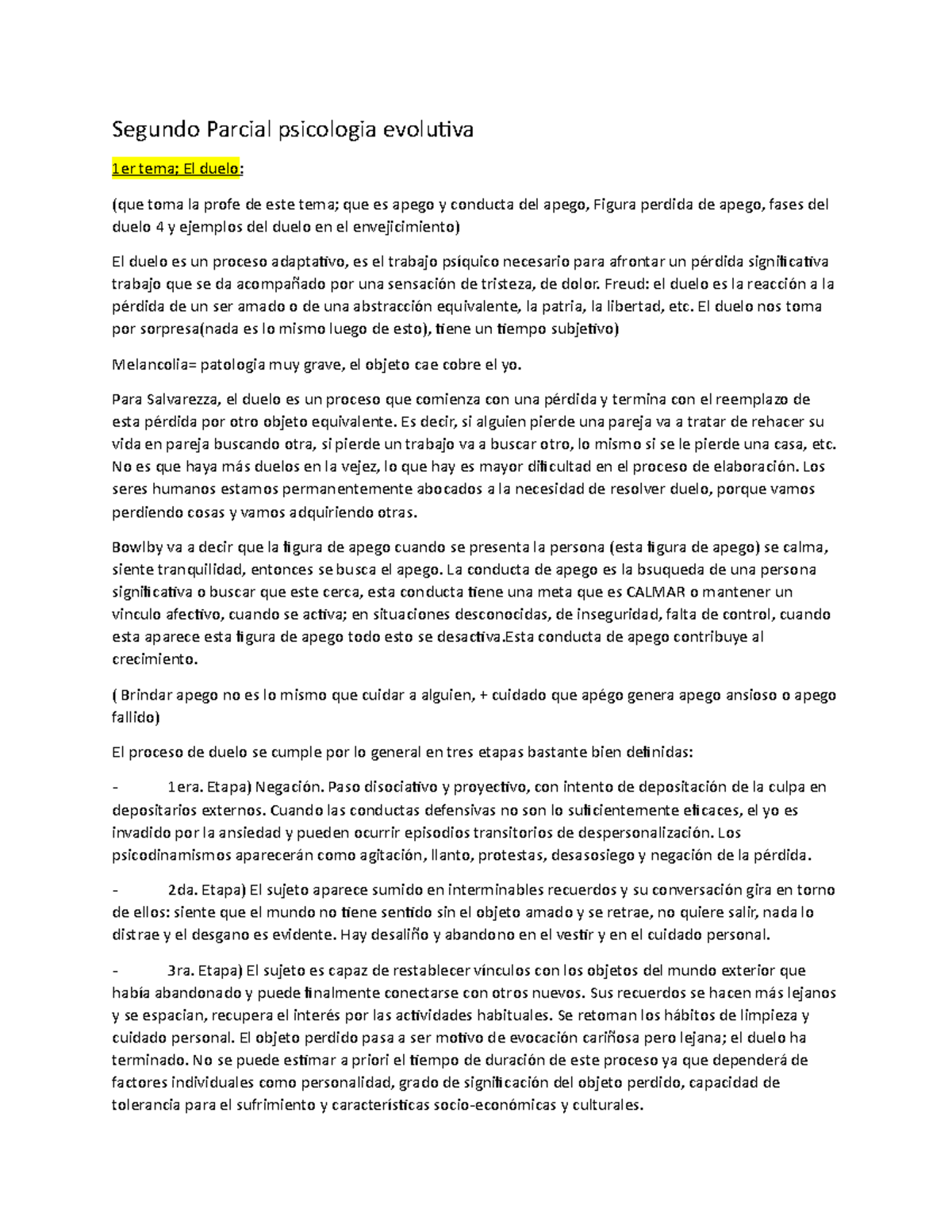 Segundo Parcial psicologia evolutiva ll - Segundo Parcial psicologia evolutiva 1er tema; El ...