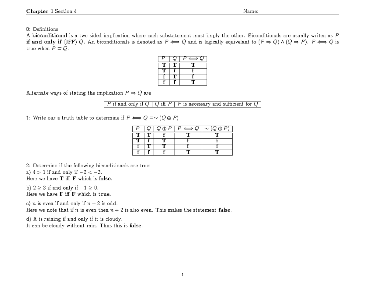 Chapter 1 Section 4 Lecture Notes - Chapter 1Section 4 Name: 0 ...