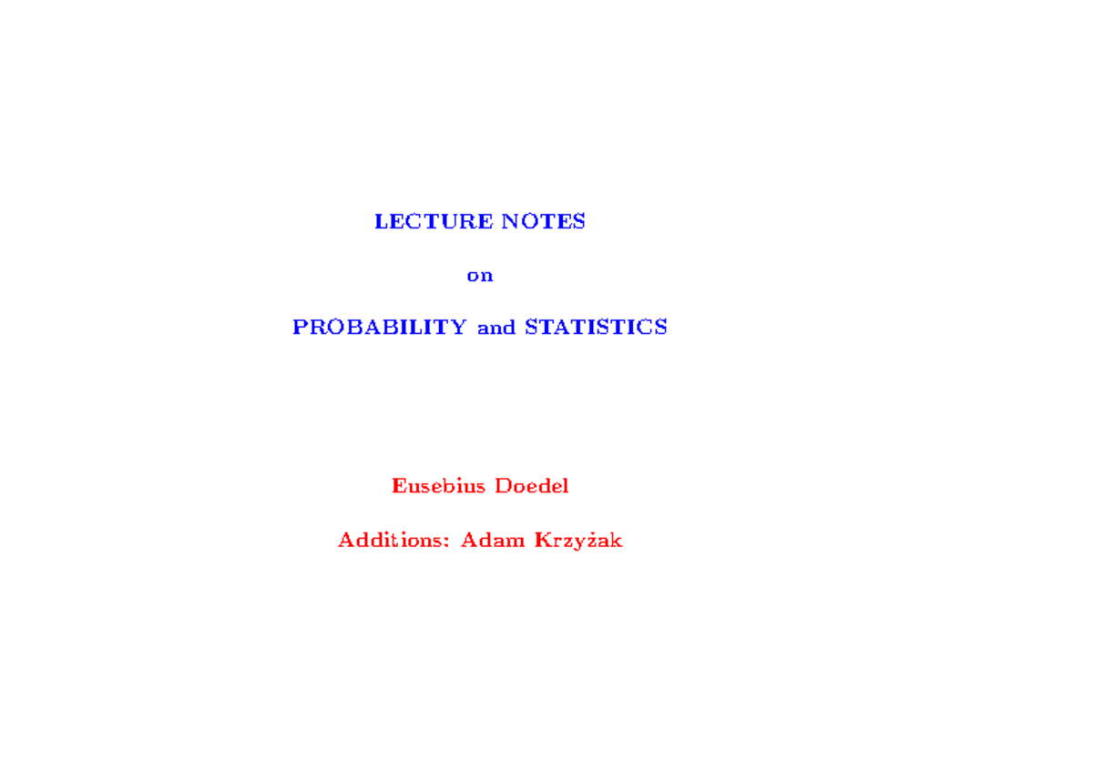 Additional-material - LECTURE NOTES on PROBABILITY and STATISTICS ...