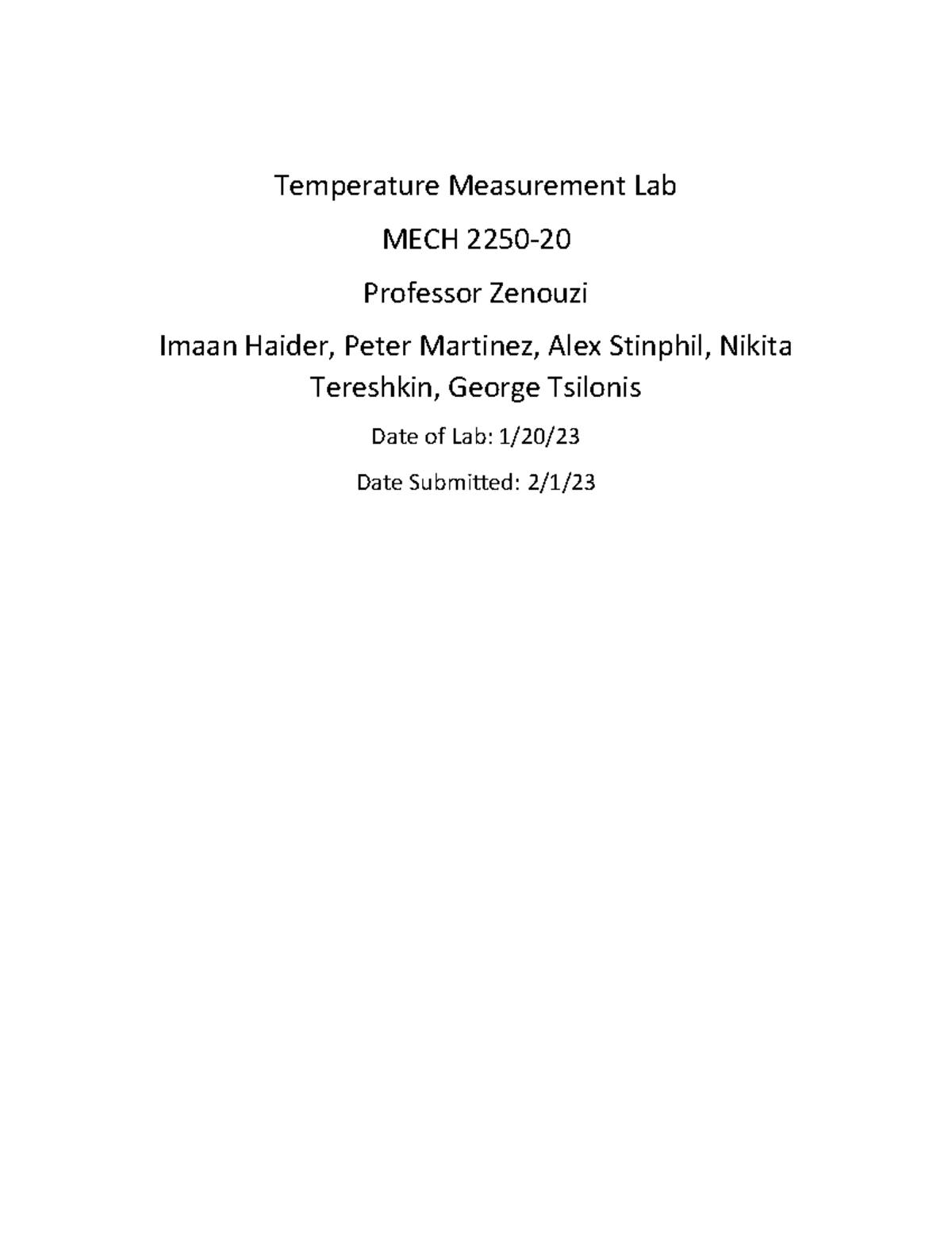 Temperature Measurement Lab - The water of the bath was heated to ...