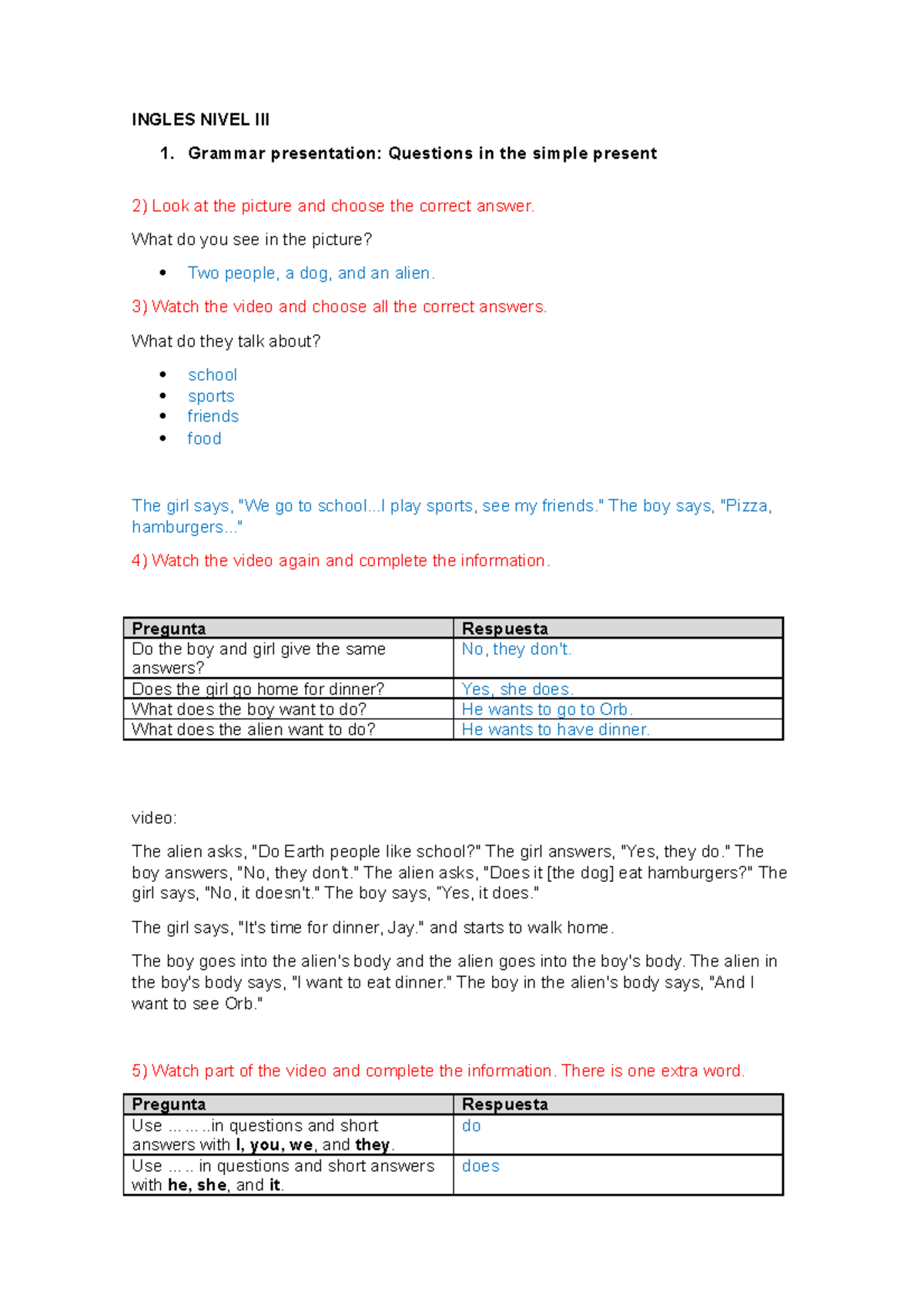 Ingles Nivel III - iii - INGLES NIVEL III Grammar presentation ...