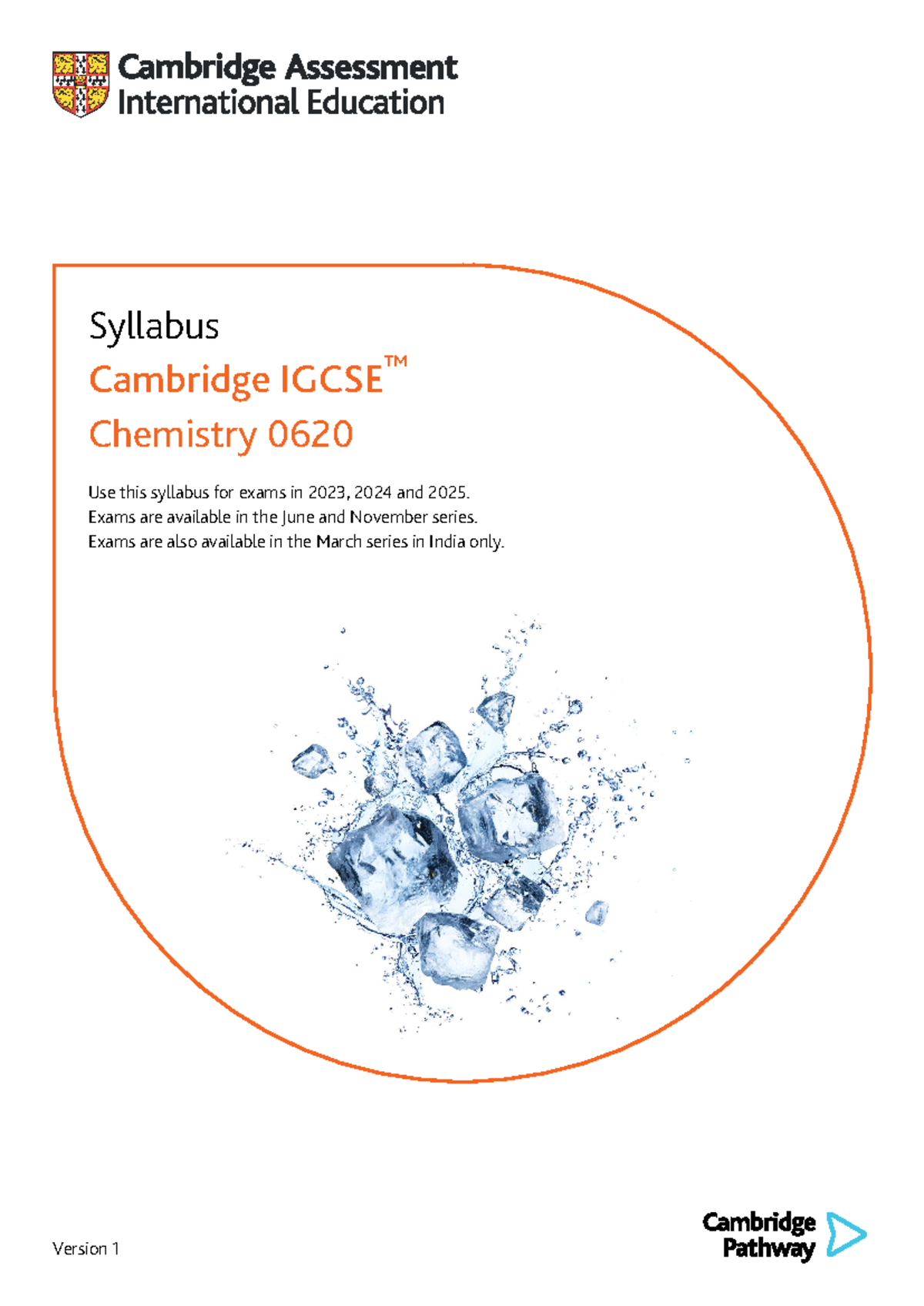 化学大纲 - Ghhhg - Version 1 Syllabus Cambridge IGCSE ™ Chemistry 0620 Use ...