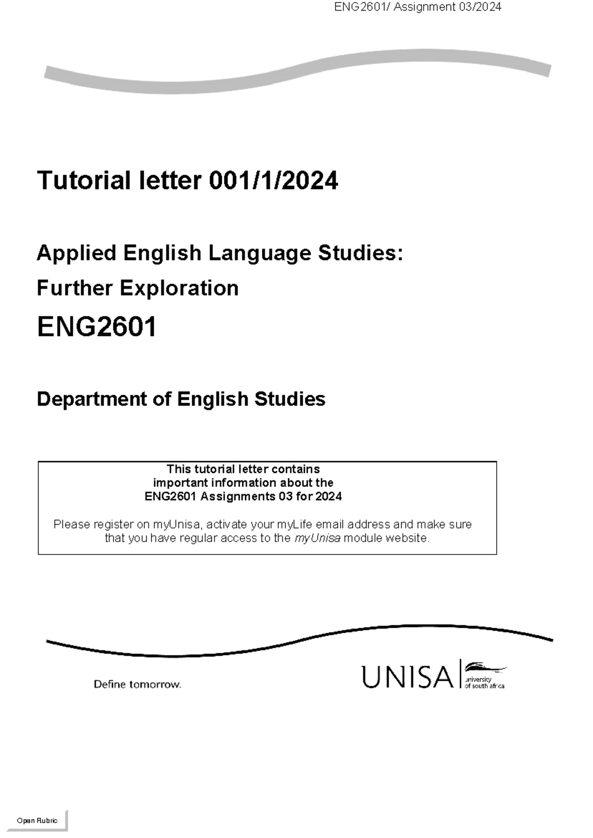 Assessment 03 - PYC4809 Assignment 01 295091 2024 fd387d76616 f6ae87a48000 ac87c4663 - ENG 2601 ...