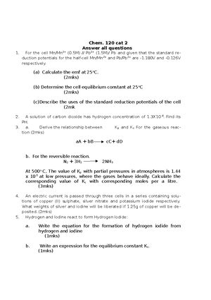 Chem 120 pdf - Chem 120 PHYSICAL CHEMISTRY - EGERTON UNIVERSITY COLLEGE ...