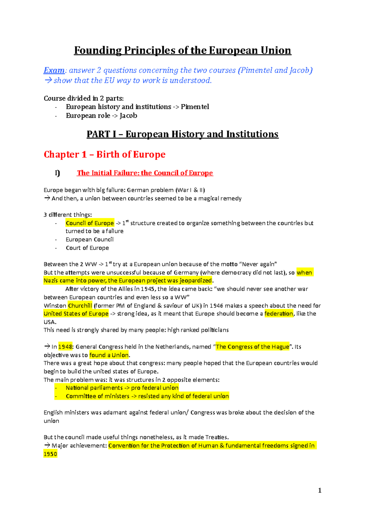 Founding Principles L1 Droit - Founding Principles of the European ...