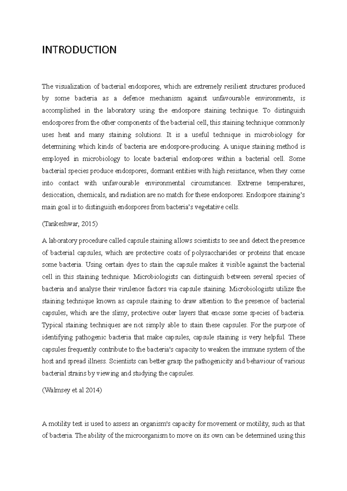 Microbiology Lab Report (determining the virulence factors in bacteria ...