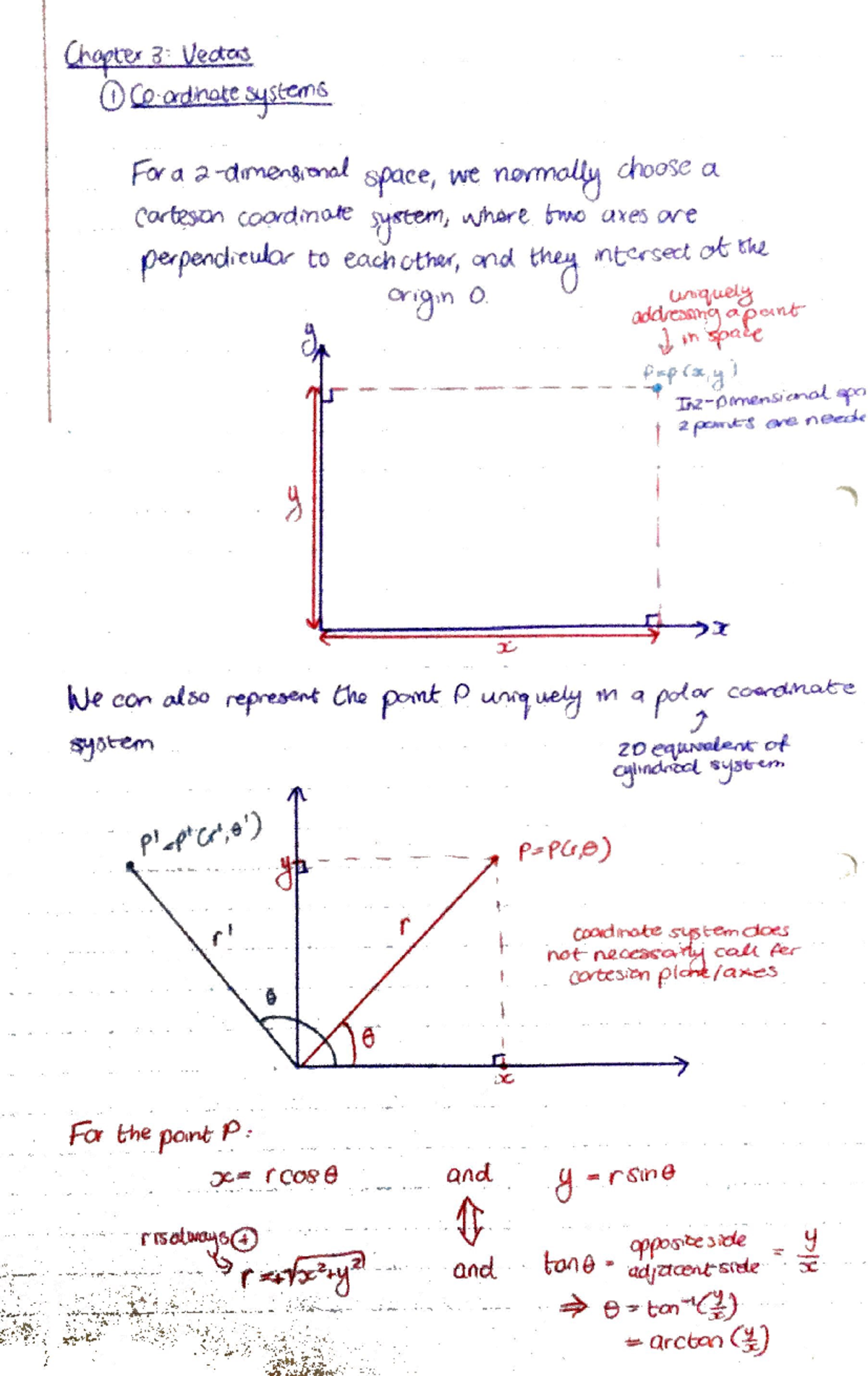 FSK116 chapter 3 - Chapter 3 Vectas I Co ordinate systems For a 2 space ...