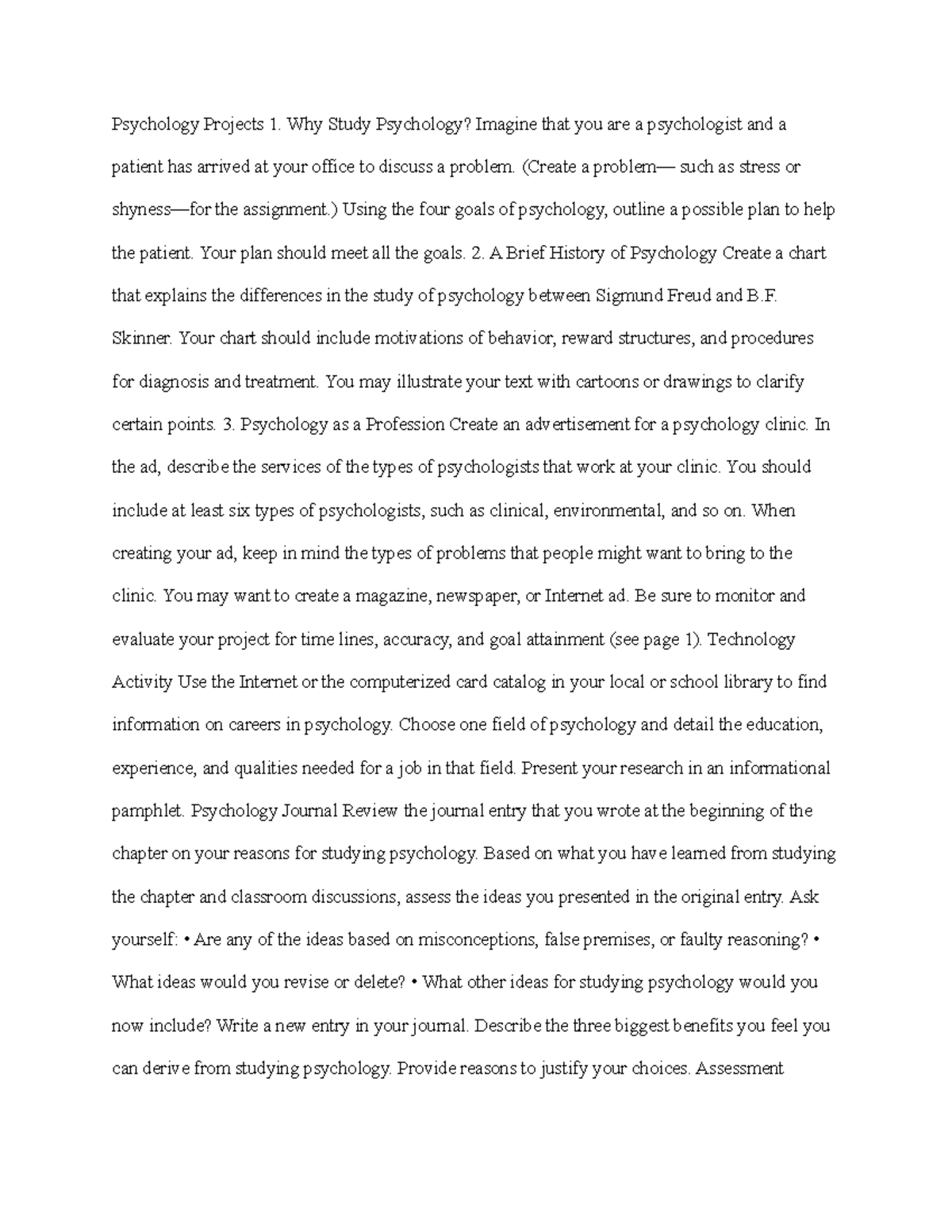 Psychology Lec Notes 2023 (30) - Psychology Projects 1. Why Study ...