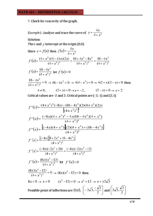 Differential Calculus 36 - Set These are the critical numbers. We will ...