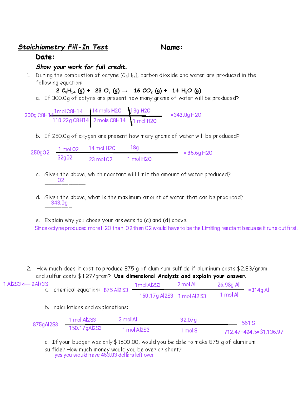 1880ac6e f91c 4bb8 842d 76c2611f1f3a - Stoichiometry Fill-In Test Name ...