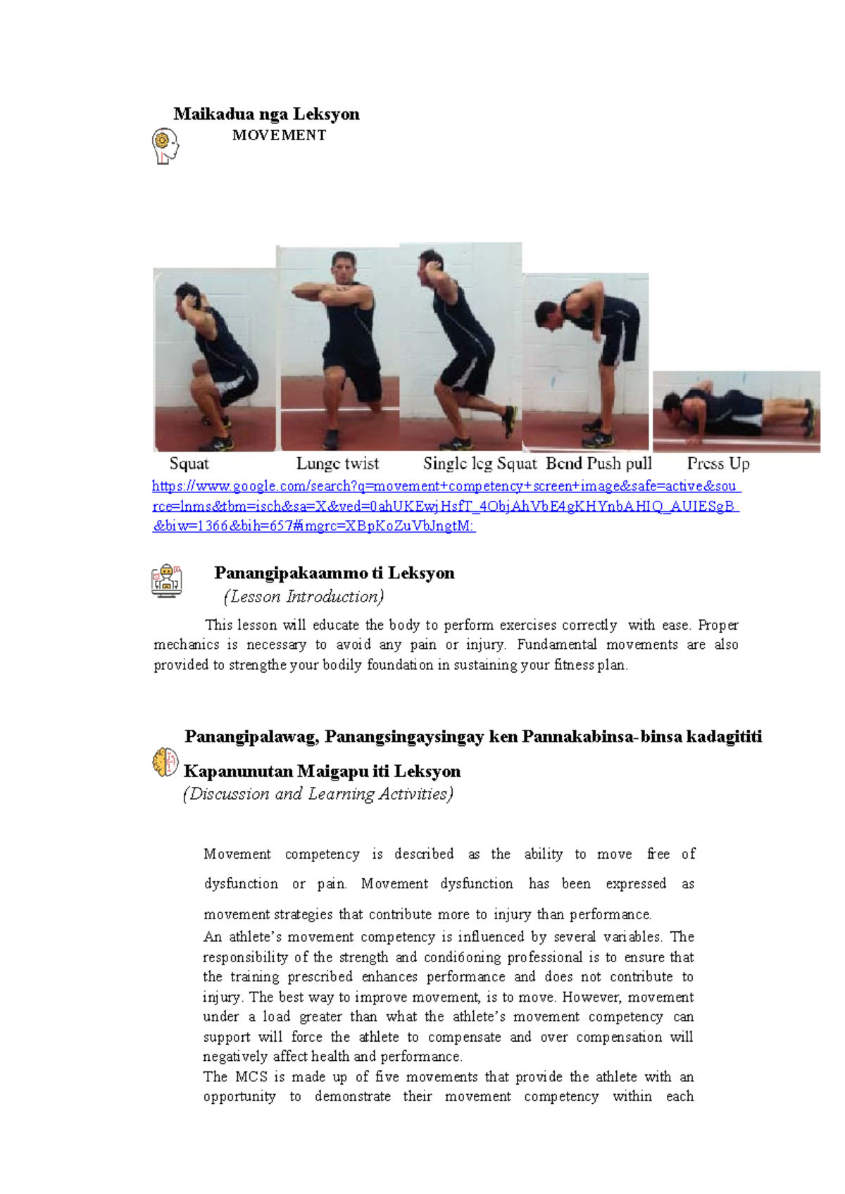 Phatfit-2 - none - Maikadua nga Leksyon MOVEMENT - Studocu
