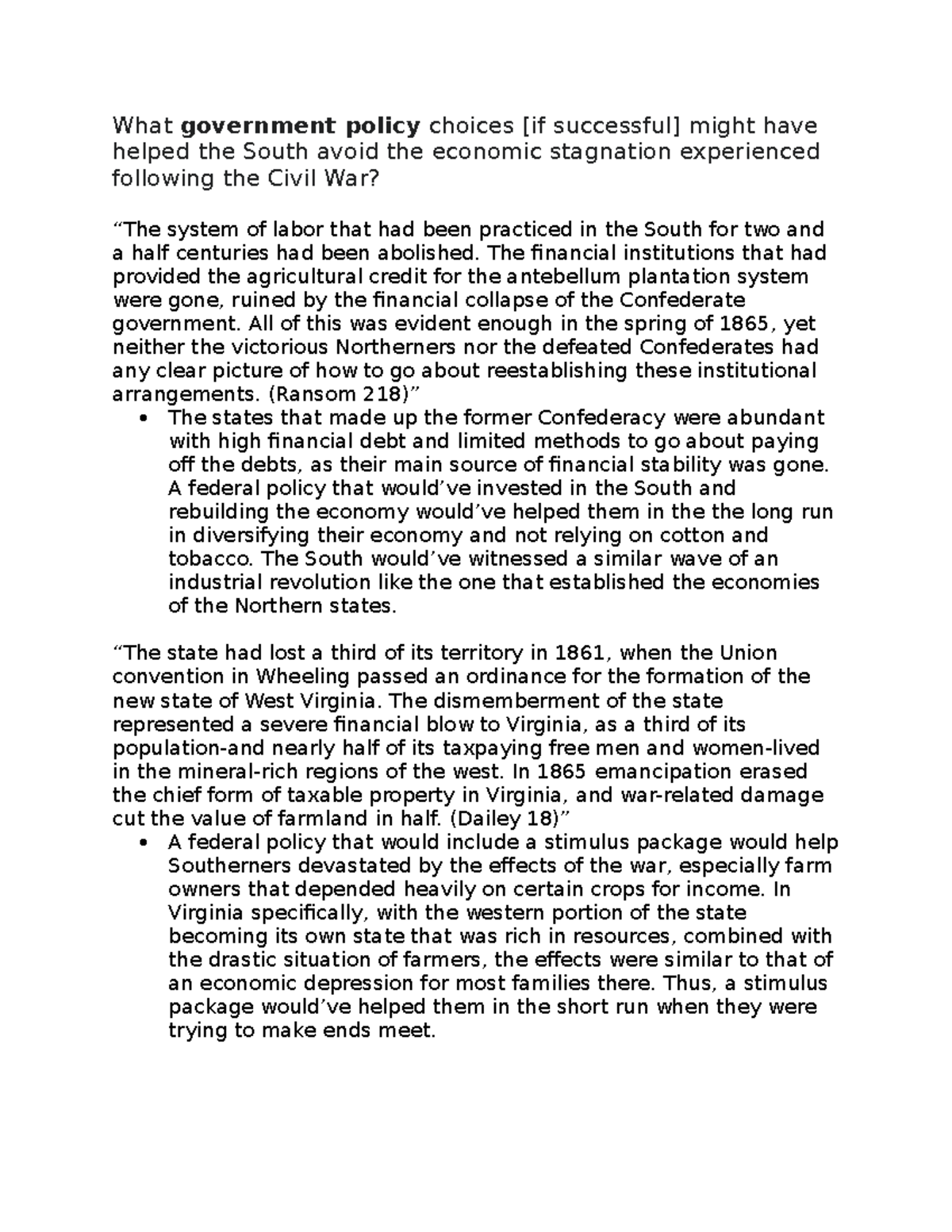 Module 4 assignment - What government policy choices [if successful ...