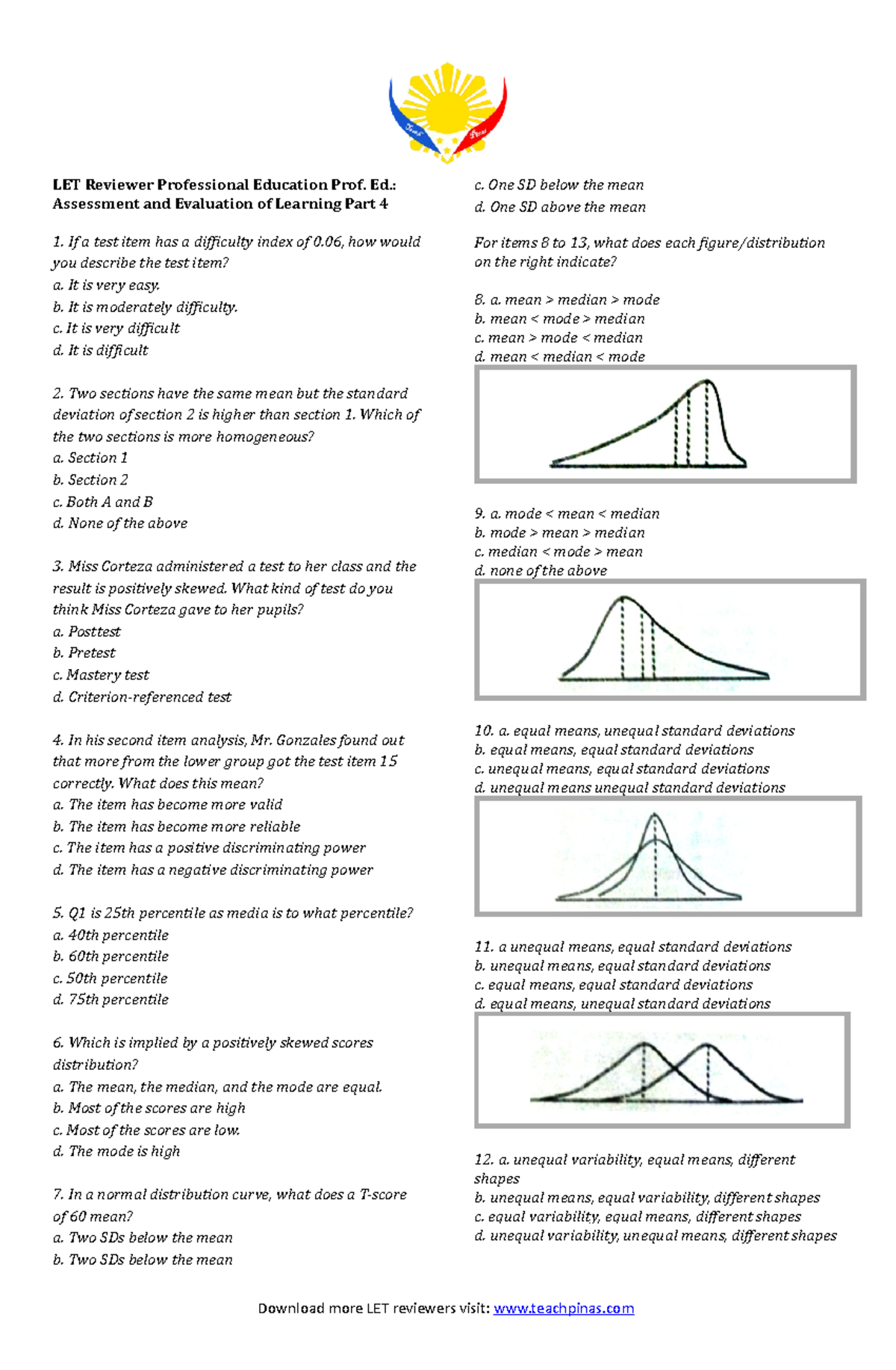 Assessment AND Evaluation OF Learning PART 4 www LET Reviewer assessment-and-evaluation-of-learning-part-4-www-let-reviewer