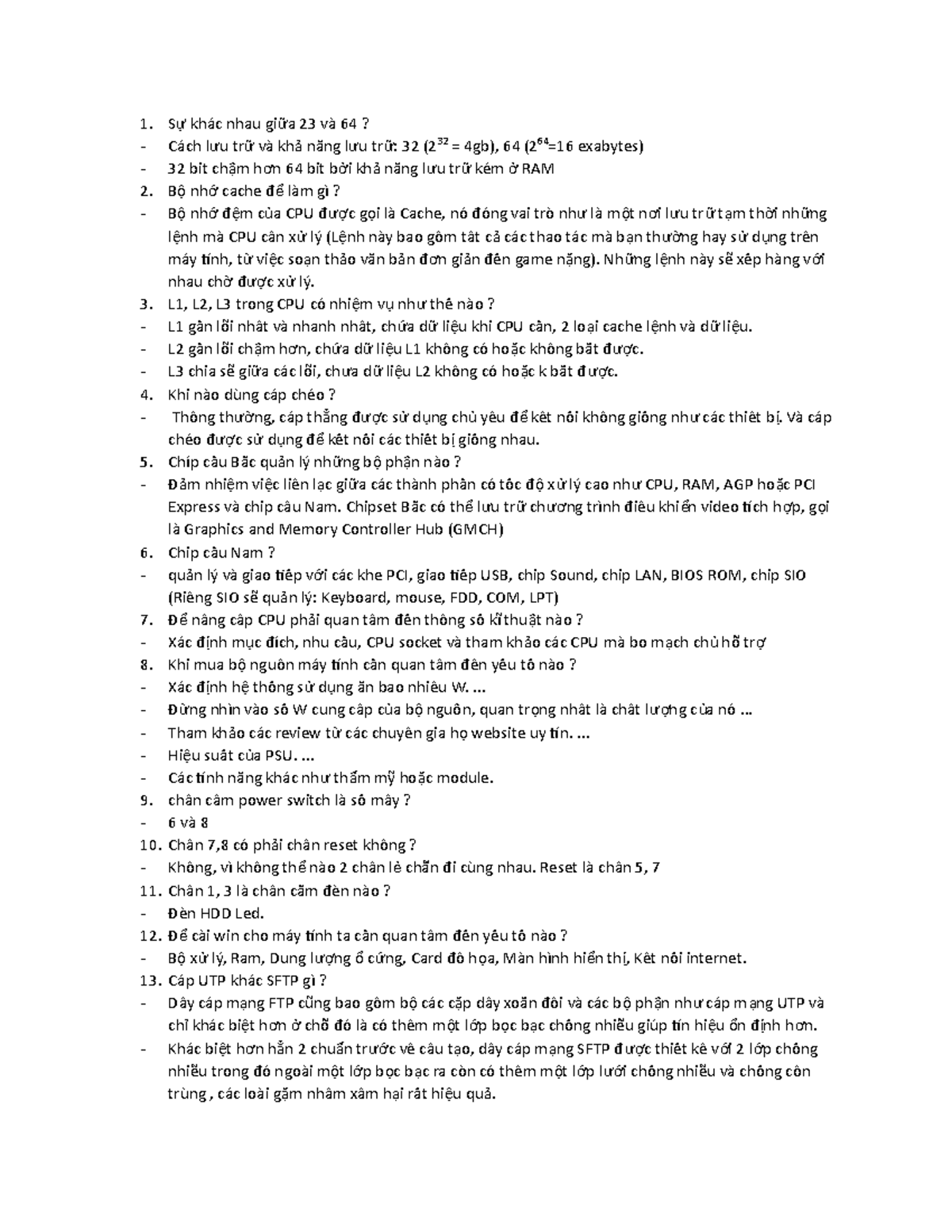 Jonn Questions - Học - S khác nhau gi a 23 và 64 ?ựữ Cách l u tr và kh năng l u tr : 32 (2ưữảưữ ...