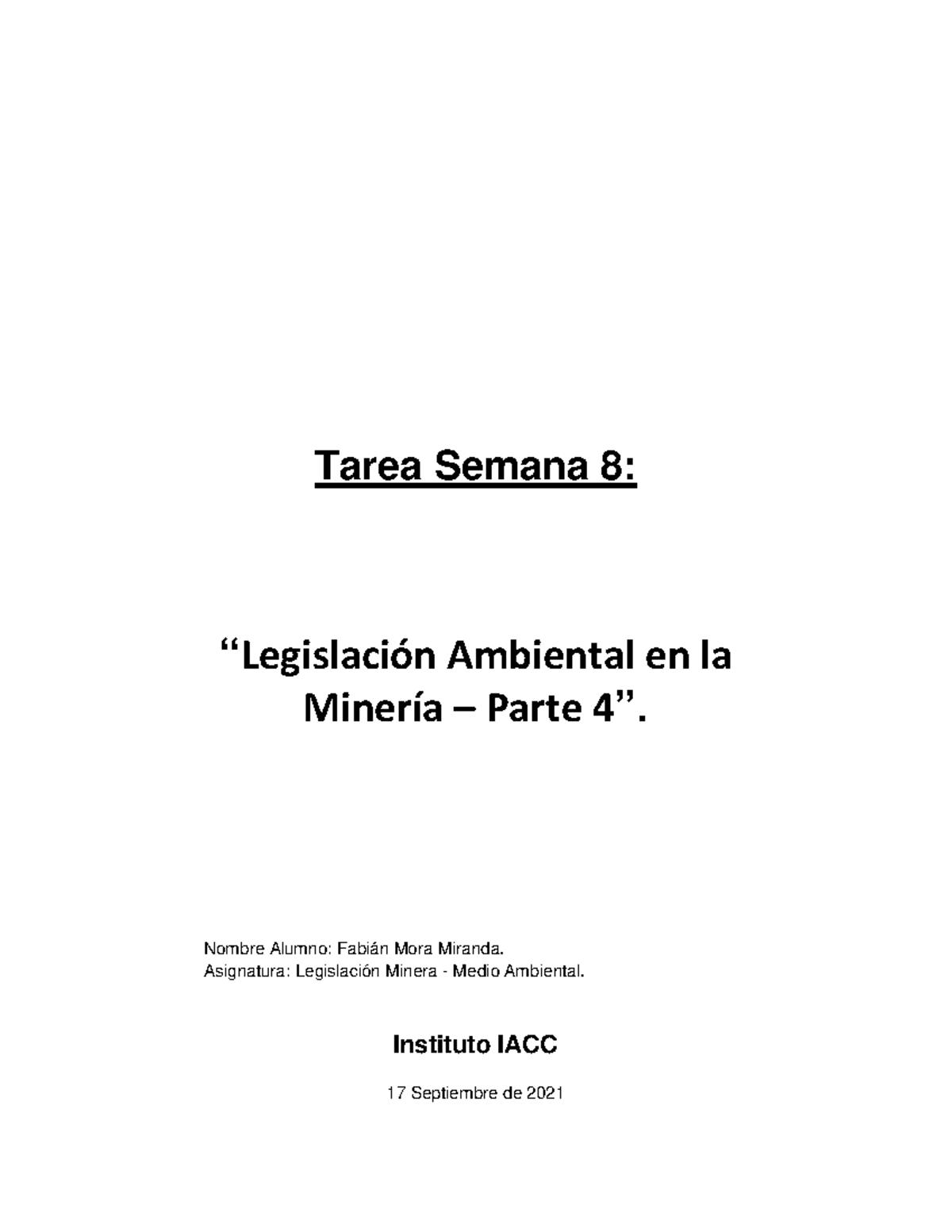 Fabián Mora Miranda Tarea 8 - Tarea Semana 8: