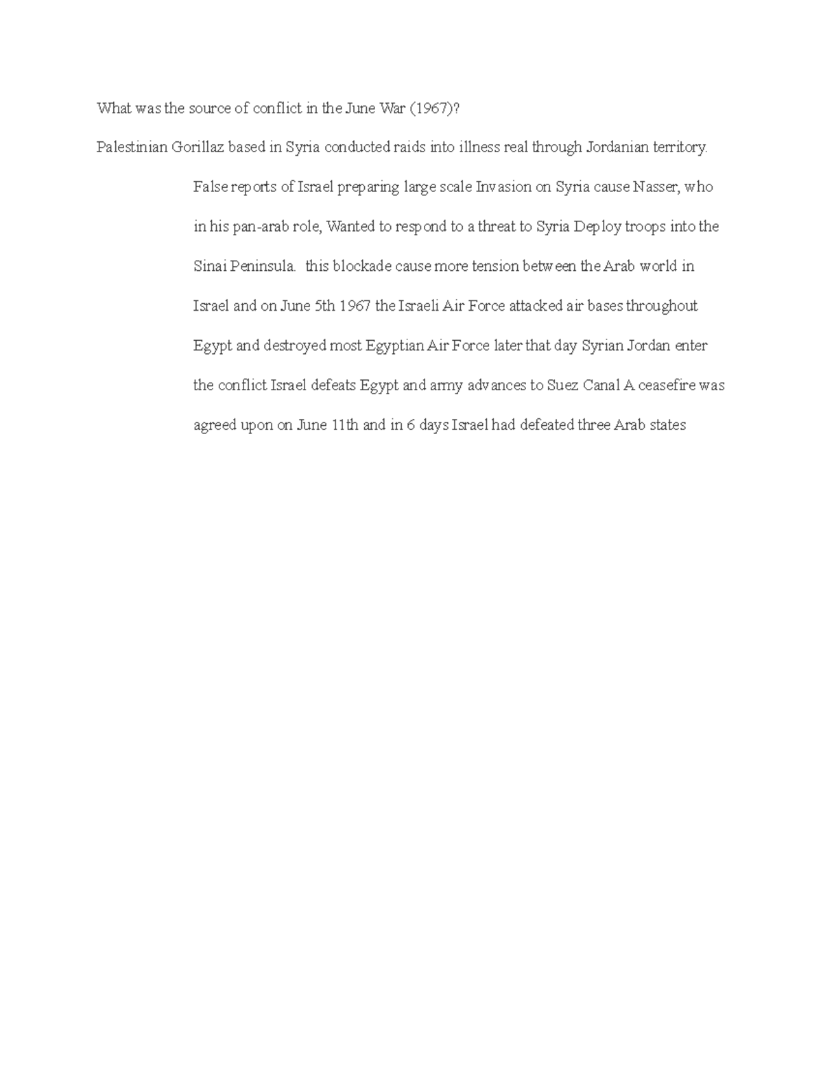 June War - What was the source of conflict in the June War (1967)? - A ...