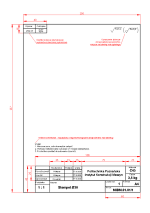 Ćwiczenia 6 - prezentacja (połączenia śrubowe) - Zapis cech ...