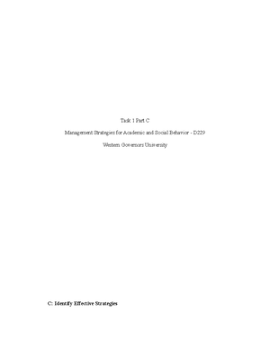 Functional Behavior Assessment - Task 1 D229: FBA Functional Behavioral ...