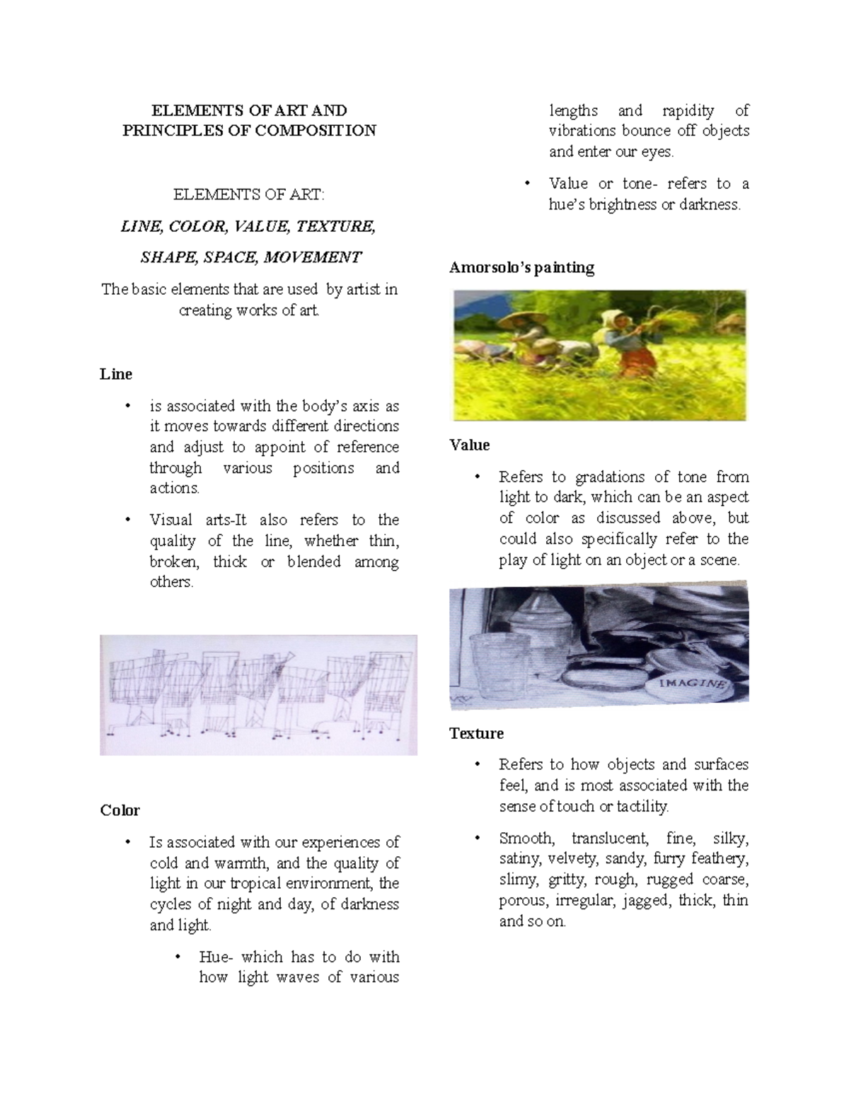 Elements OF ART AND Principles OF Composition - ELEMENTS OF ART AND ...
