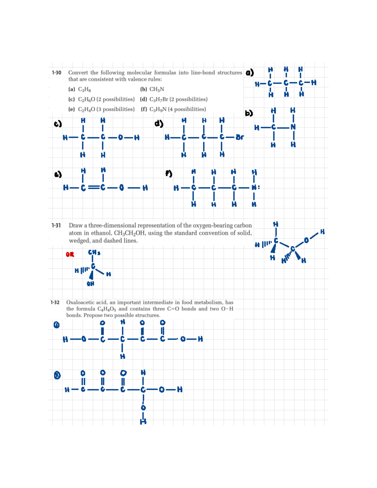 CHM136 Homework - Convert the following molecular formulas into ...