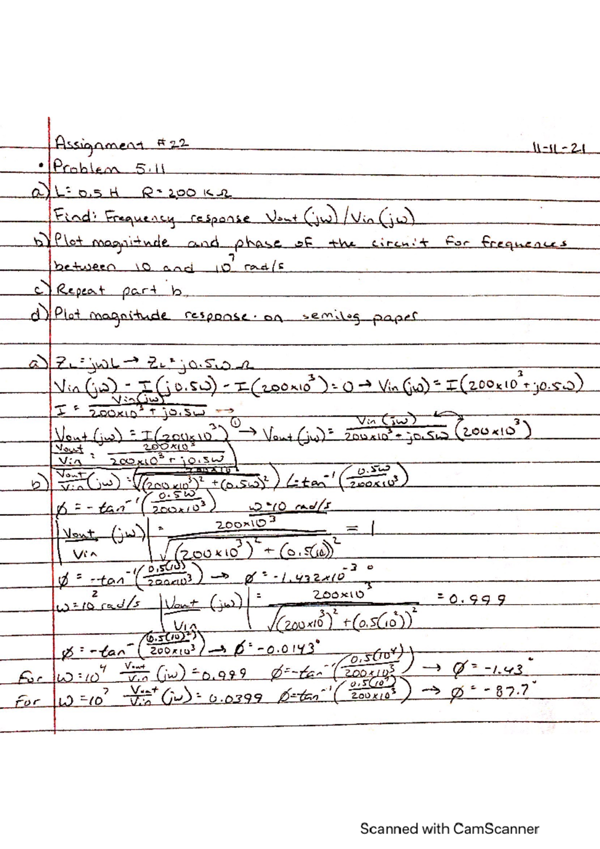 EG-220 Assignment 22 - Circuits Homework 22 - EG 220 - Studocu