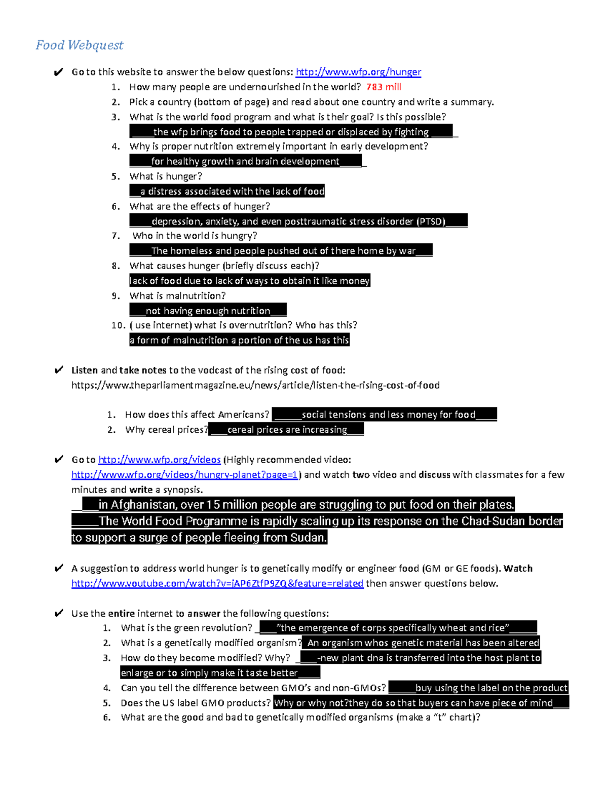 Zaquavious Copy of Food webquest - Food Webquest Go to this website to ...