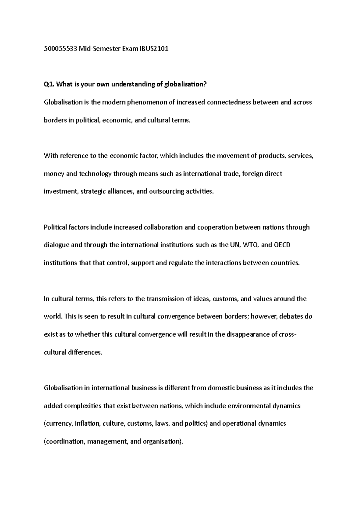 500055533 Mid - this was the midsemester essay style exam - 500055533 ...