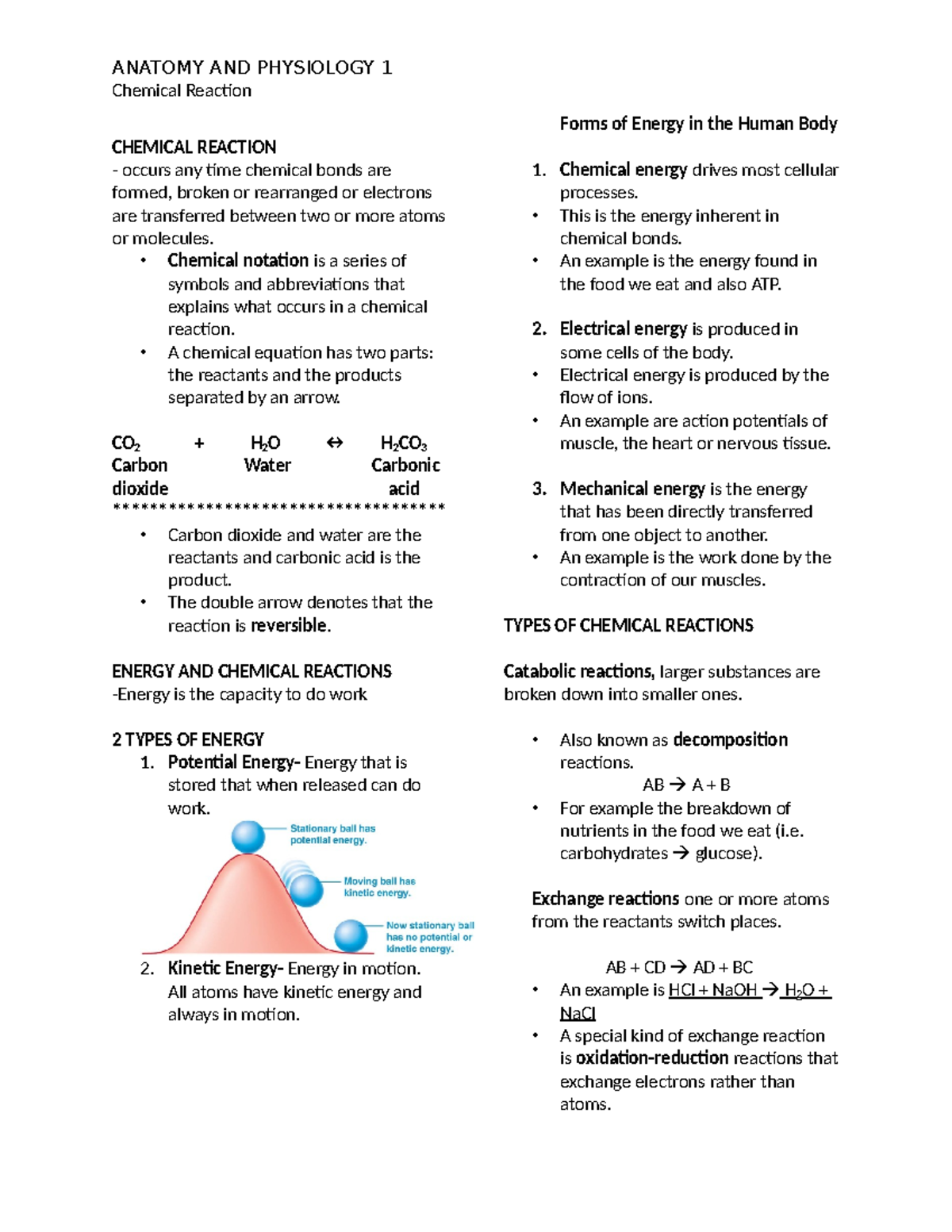 Lecture 4 - Chemical Reaction - Chemical Reaction CHEMICAL REACTION ...