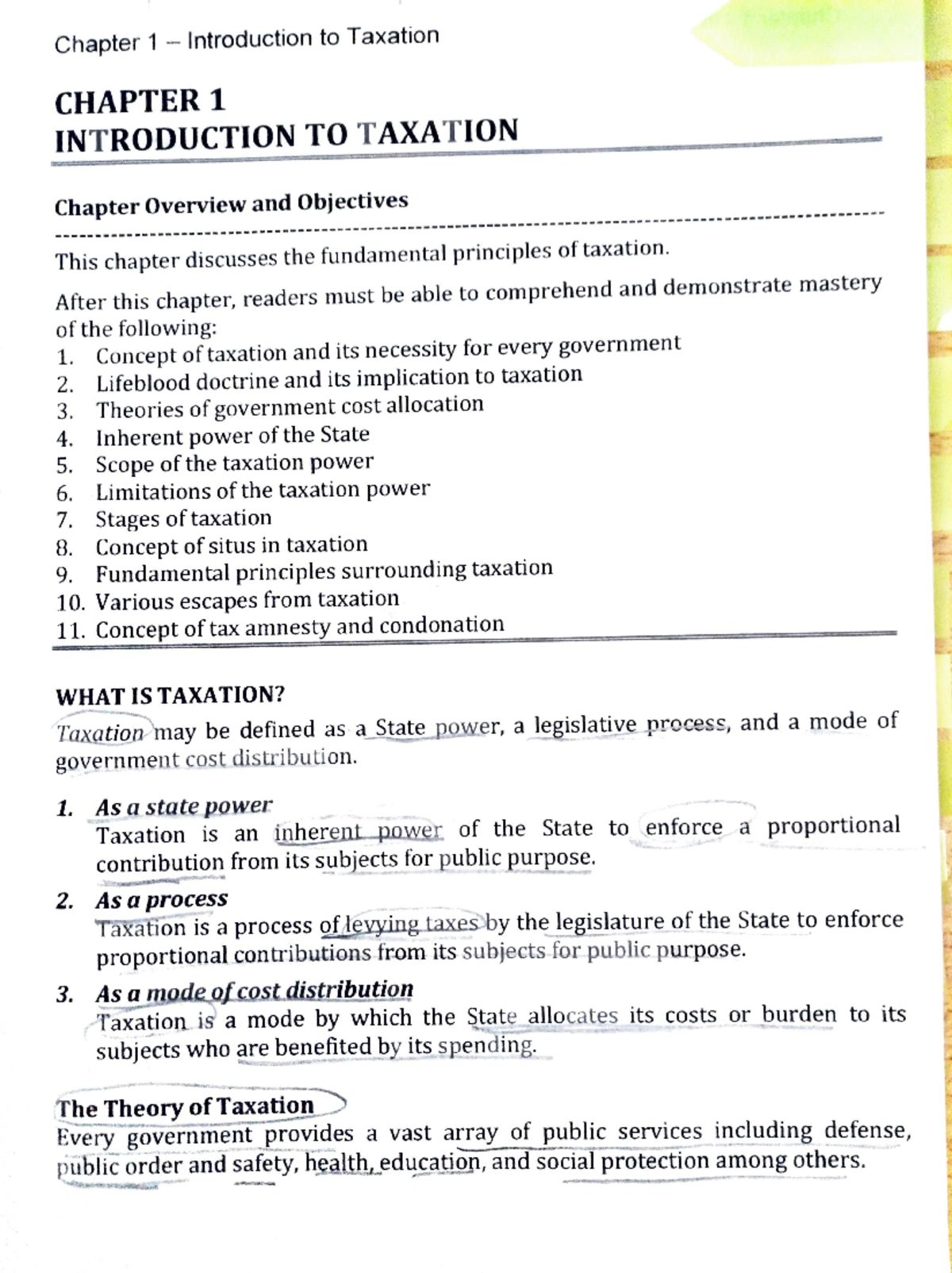 Introduction of Income Taxation - Tax Law - Studocu