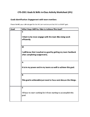 CPS 2001 - Job Search Action Plan In Class Activity Worksheet 2022F ...