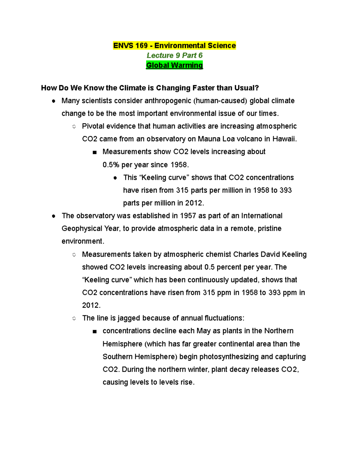 ENVS 169 Lecture 9 Part 6 - Spring 2019 - ENVS 169 - Environmental ...