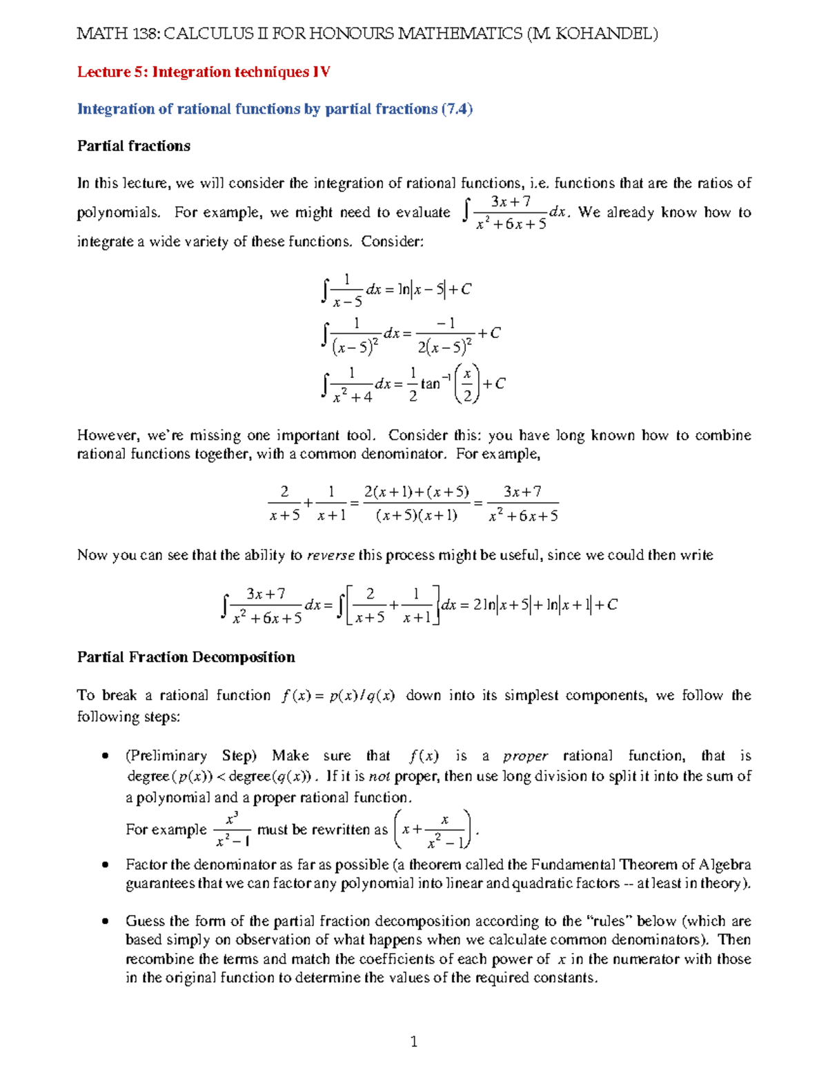Math138-Lecture 5 - waterloo - MATH 138: CALCULUS II FOR HONOURS ...