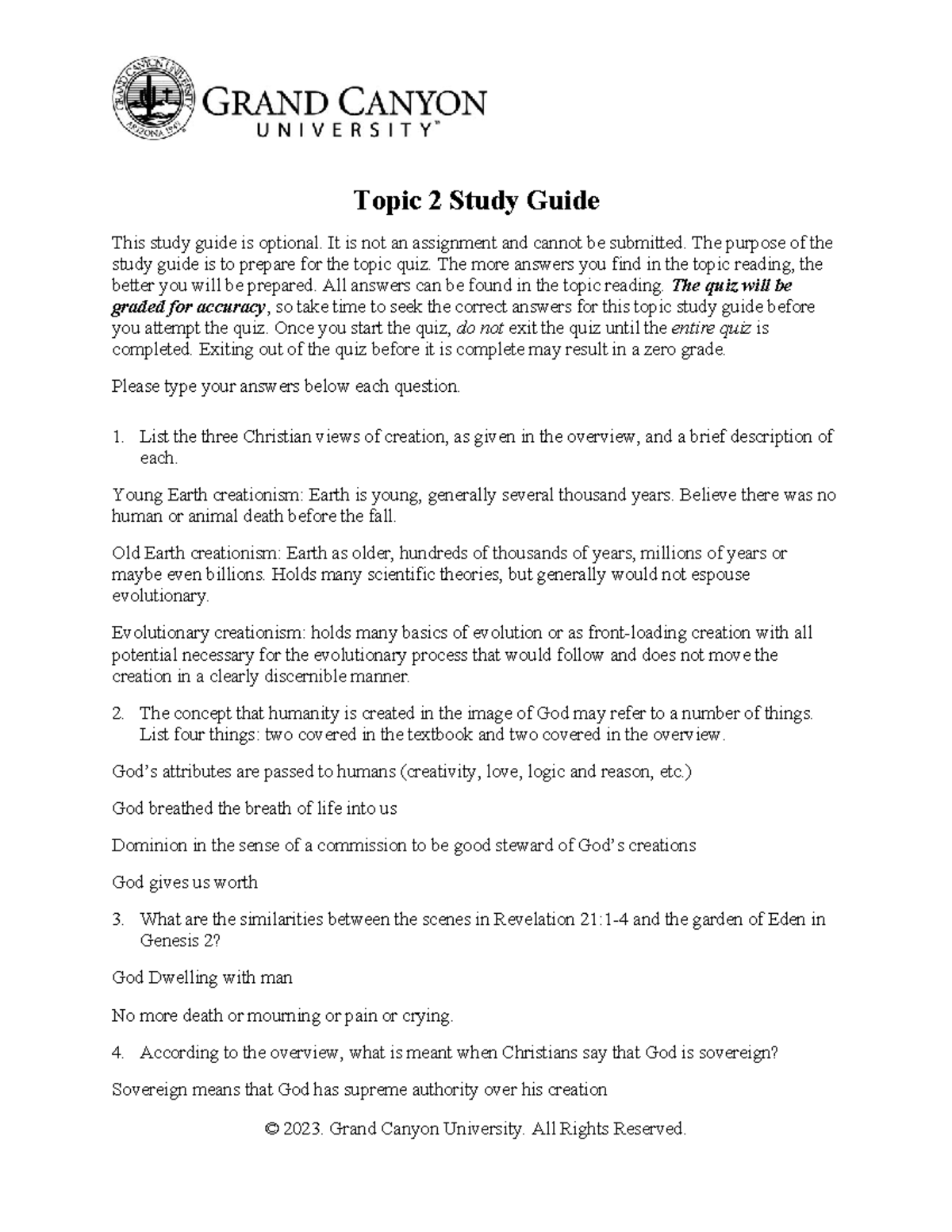 CWV 101 301 RS T2Study Guide Online - Topic 2 Study Guide This study guide is optional. It is ...