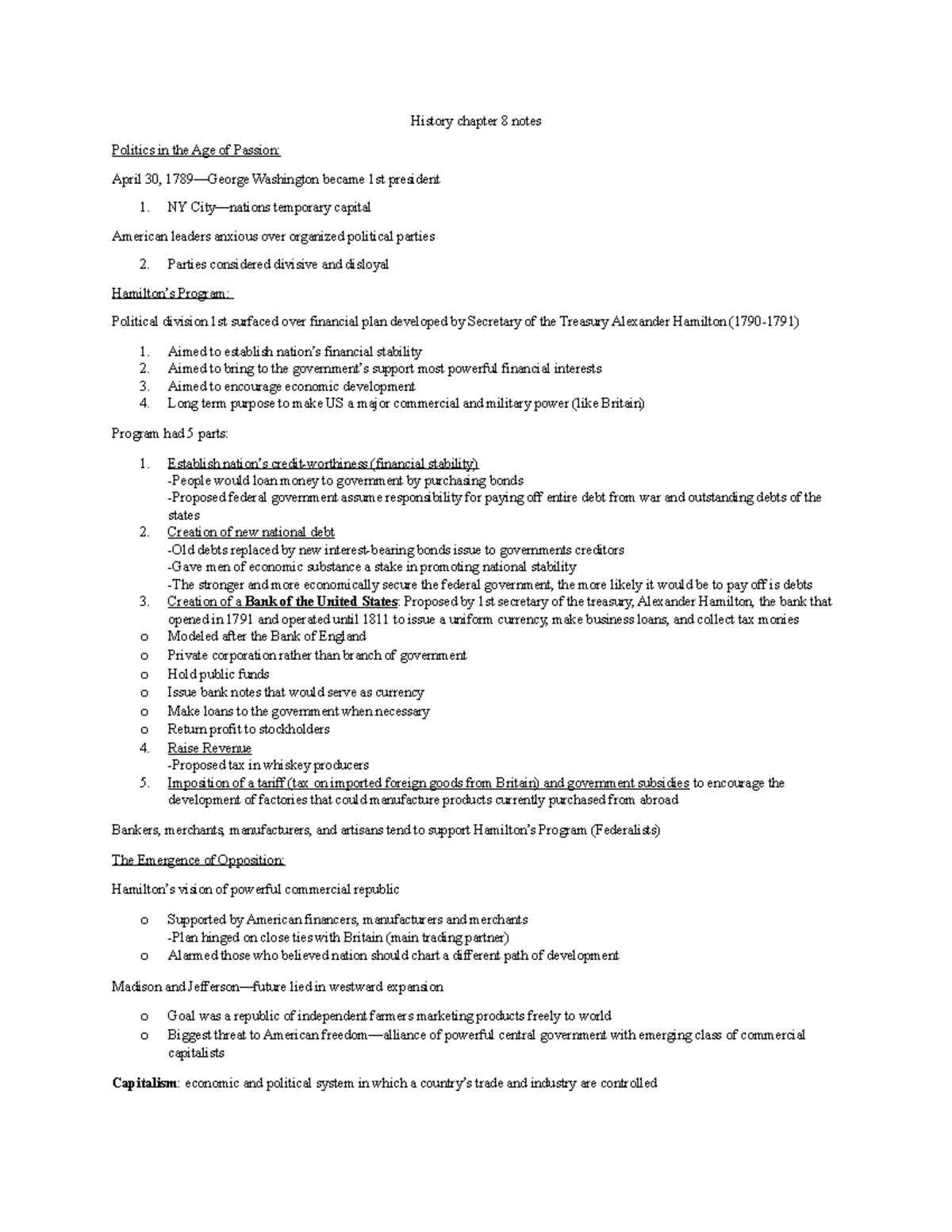 History chapter 8 notes - AMH 3990 - UNF - Studocu