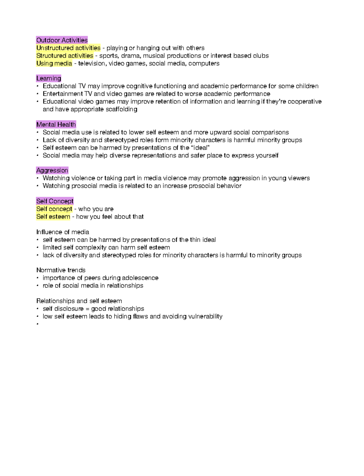 Chapter 14 - Media - PSY 221 - Outdoor Activities Unstructured ...