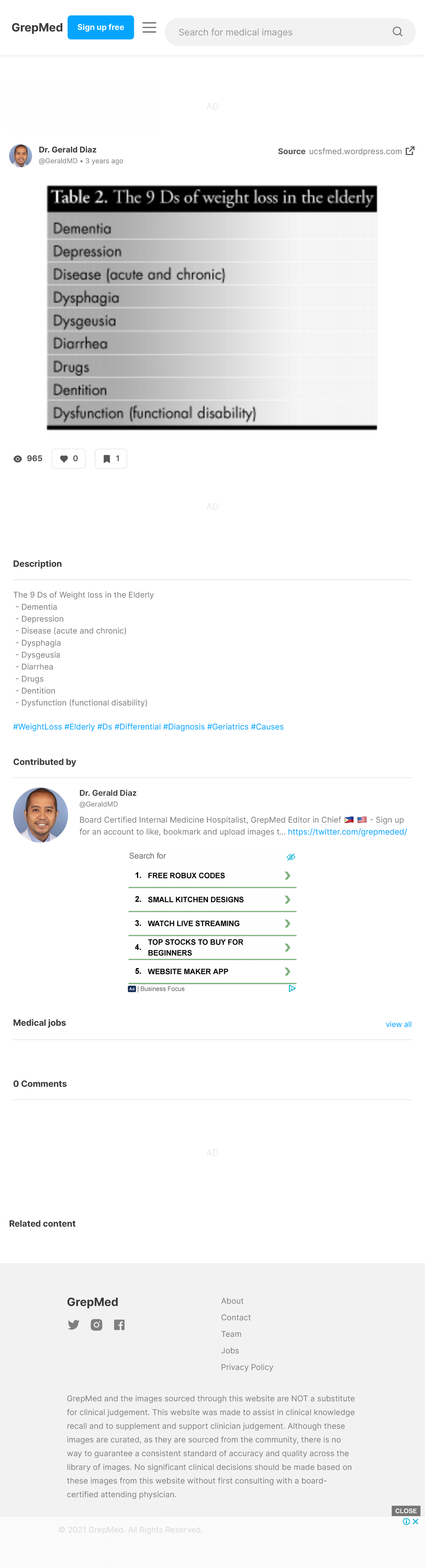 The 9 Ds of Weight loss in the Elderly - Dementia ... Grep Med - Dr. Gerald Diaz @GeraldMD • 3 ...