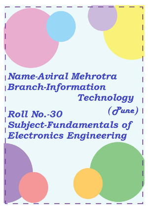 Arsha chikitsa - Elements of Electrical & Electronics Engineering - Studocu