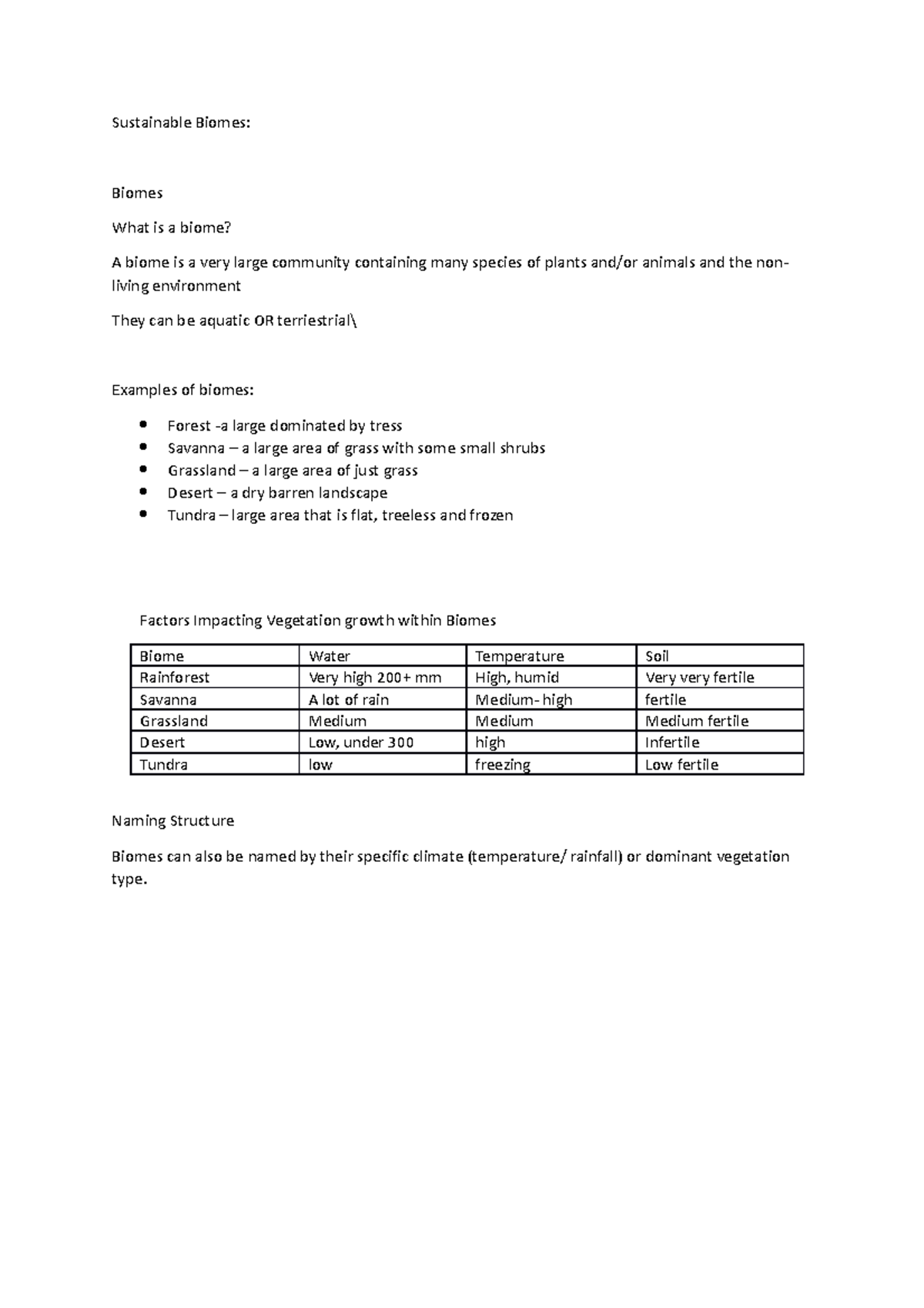 Sustainable Biomes - `````````` - Sustainable Biomes: Biomes What is a ...